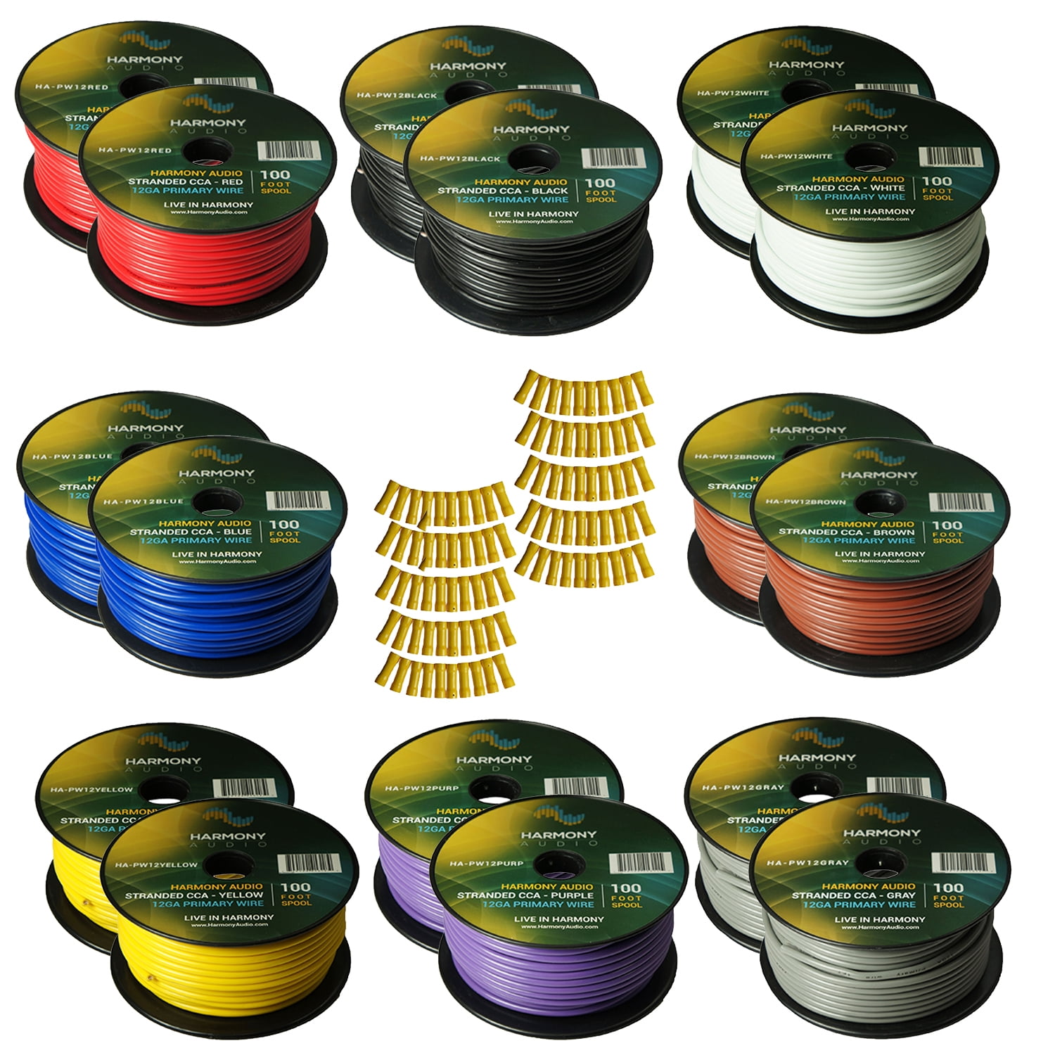 Harmony Car Primary 12 Gauge Power or Ground Wire 1600 Feet 16 Rolls ...