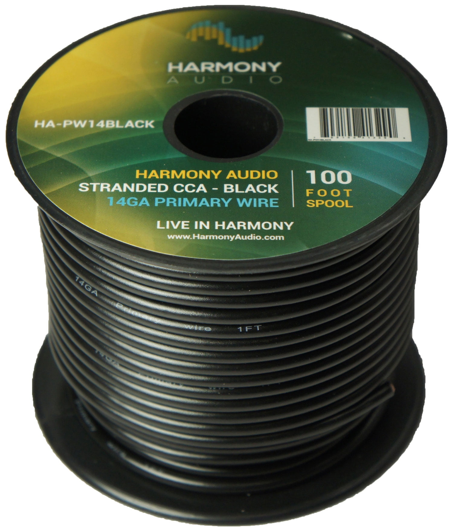 Harmony Accessory Master 14 Gauge Power or Ground Wire, Black, 100 Feet ...