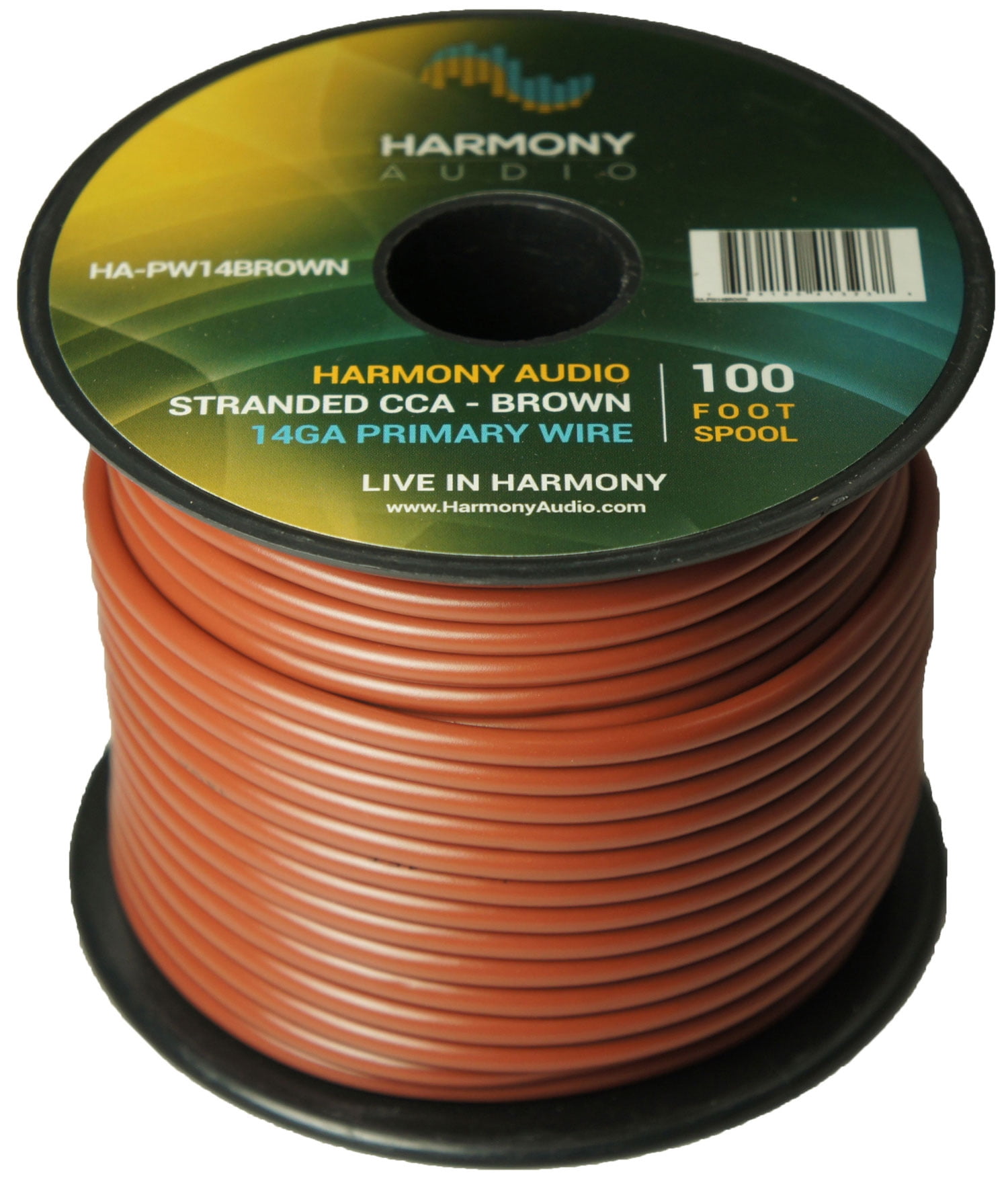 Harmony Car Primary 14 Gauge Power or Ground Wire 100 Feet Spool Brown ...