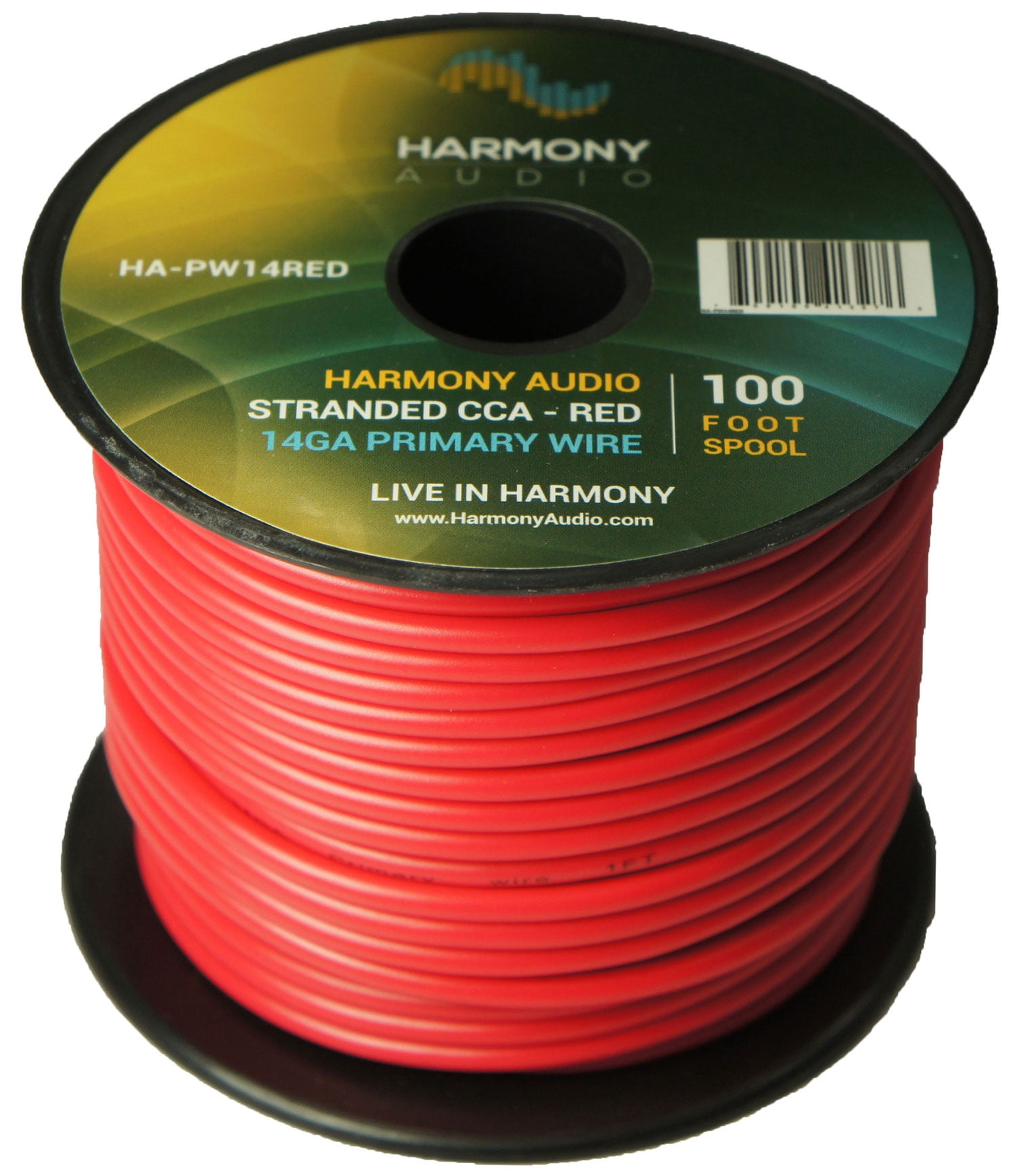 Harmony Car Primary 14 Gauge Power or Ground Wire 100 Feet Spool Red ...