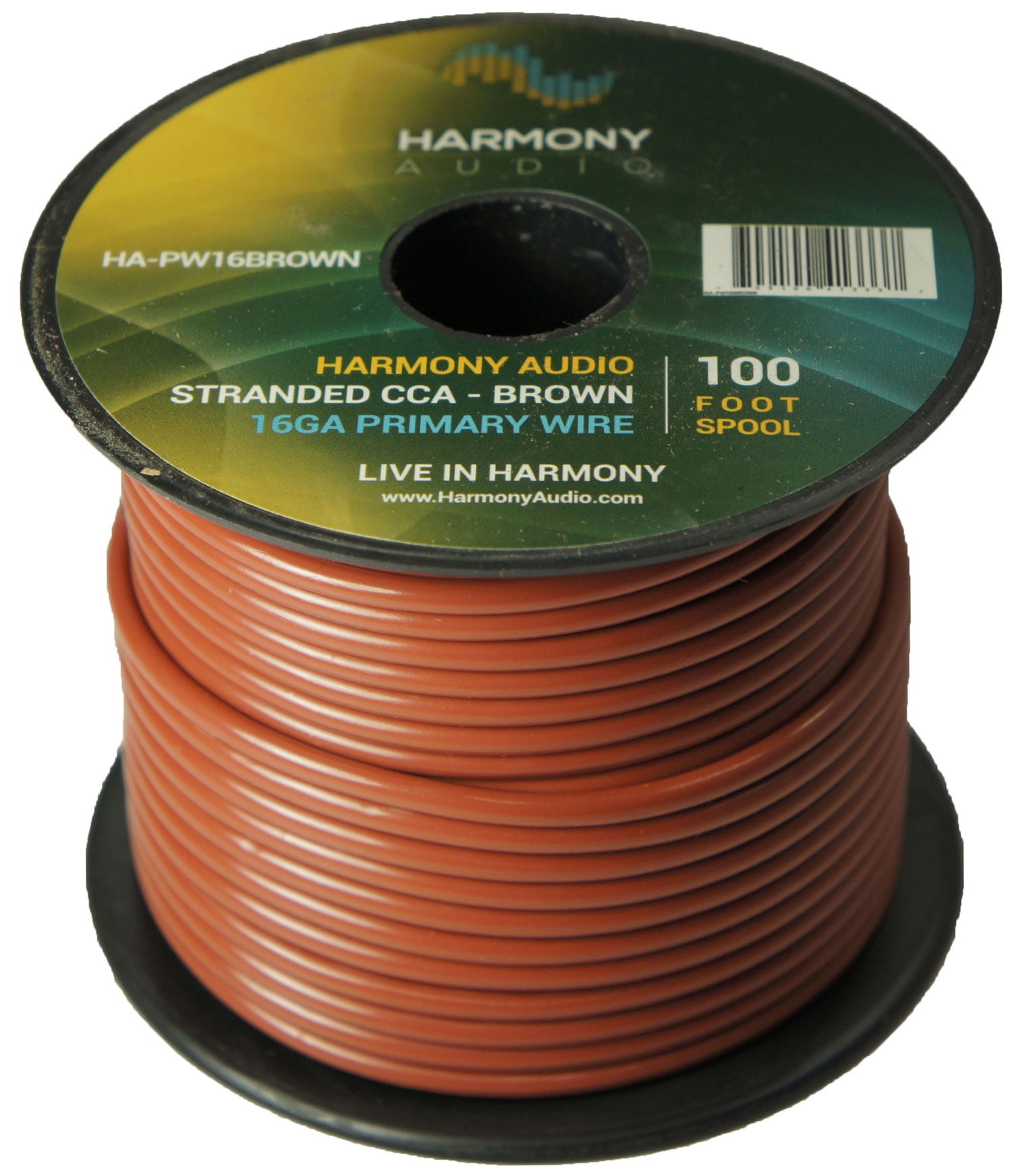 Harmony Car Primary 16 Gauge Power or Ground Wire 100 Feet Spool Brown ...