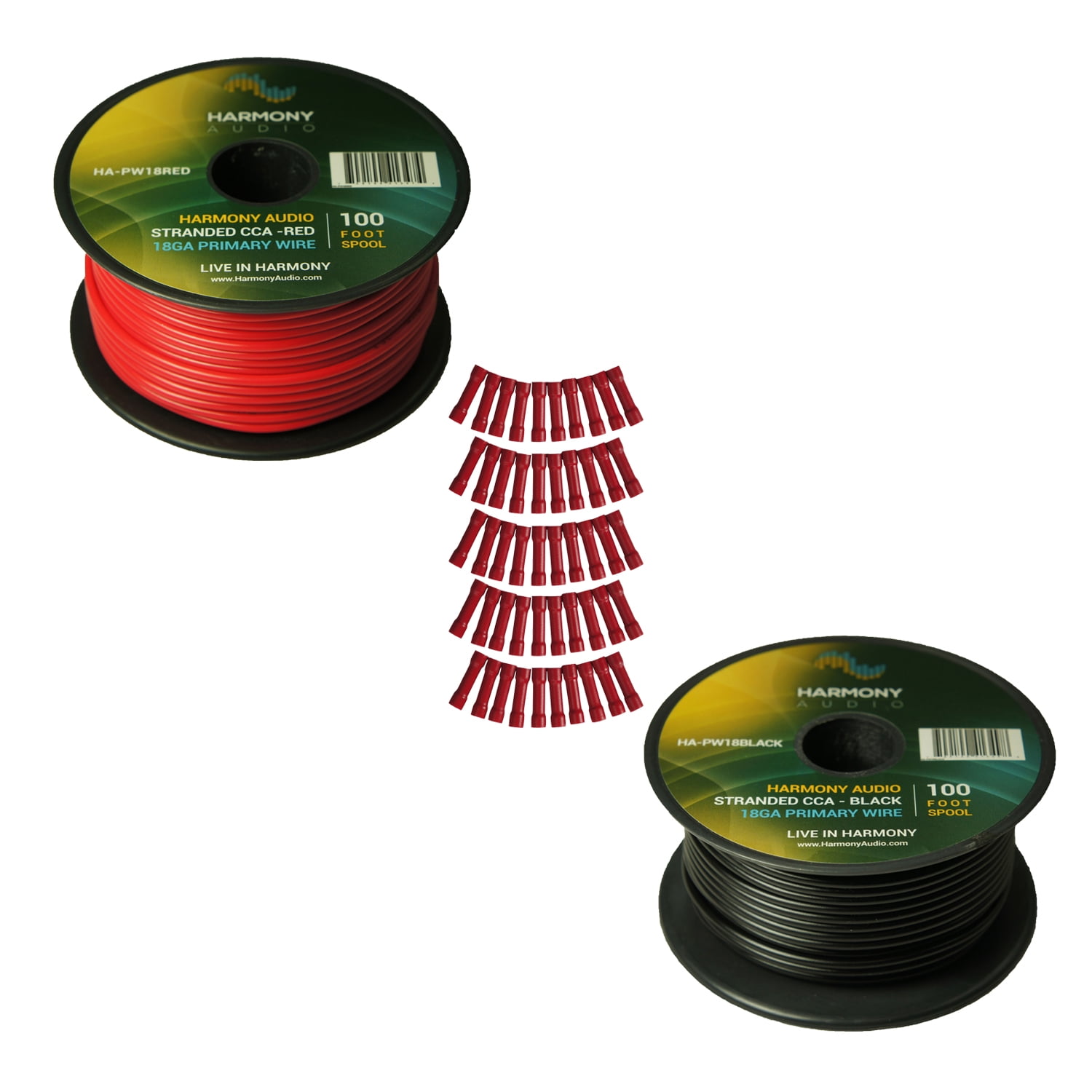 Harmony Car Primary 18 Gauge Power or Ground Wire 200 Feet 2 Rolls Red ...