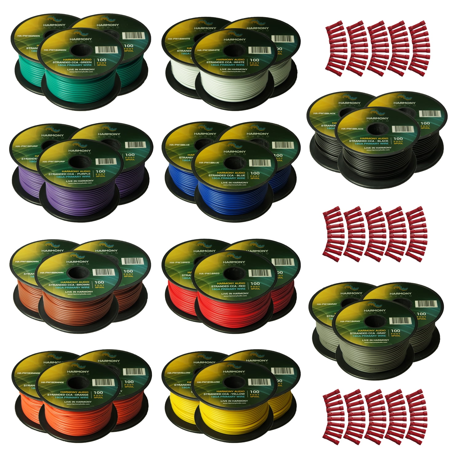 Harmony Car Primary 18 Gauge Power or Ground Wire 3000 Feet 30 Rolls ...