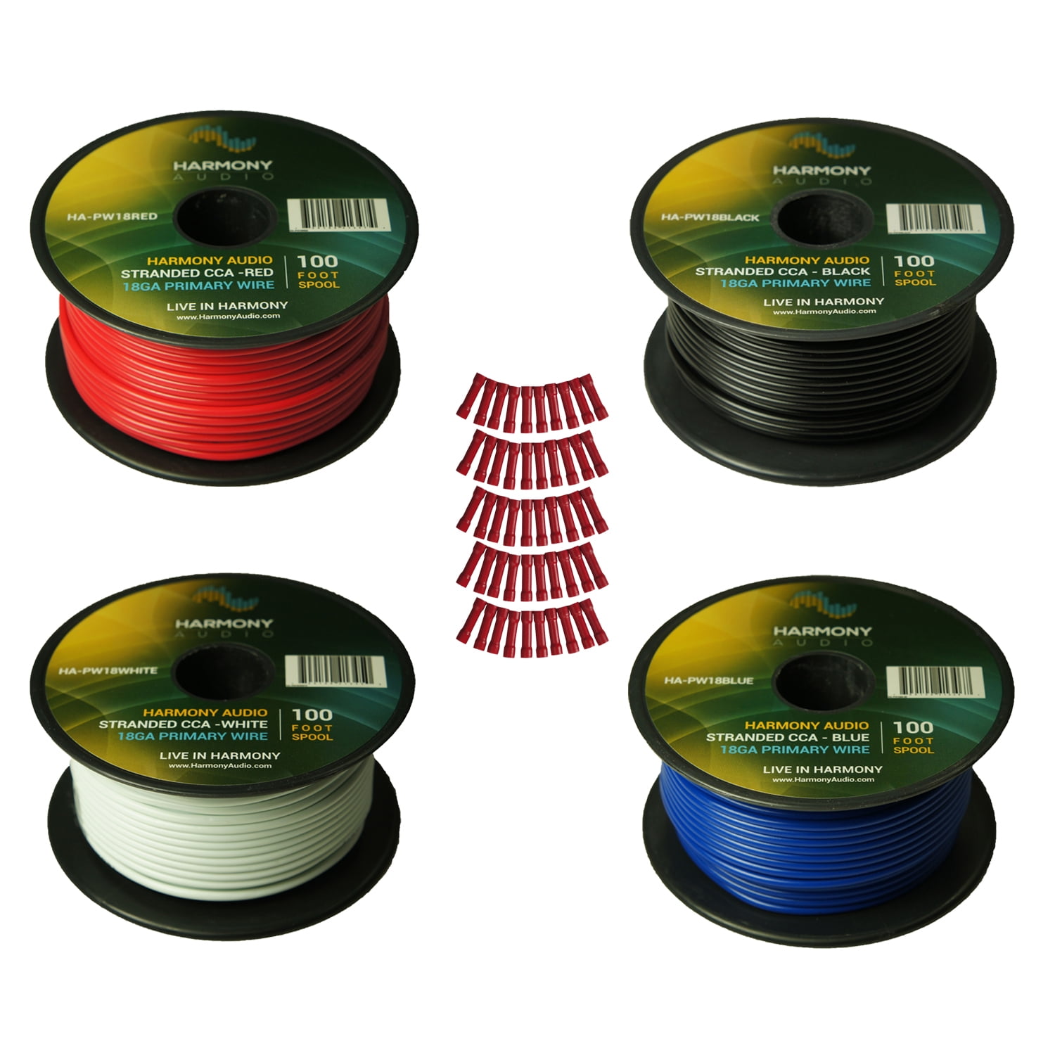 Harmony Car Primary 18 Gauge Power or Ground Wire 400 Feet 4 Rolls ...