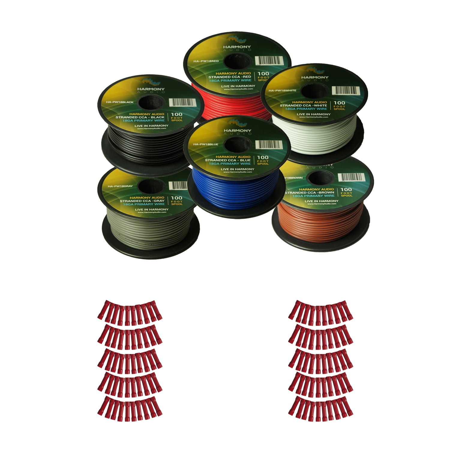 Harmony Car Primary 18 Gauge Power or Ground Wire 600 Feet 6 Rolls ...