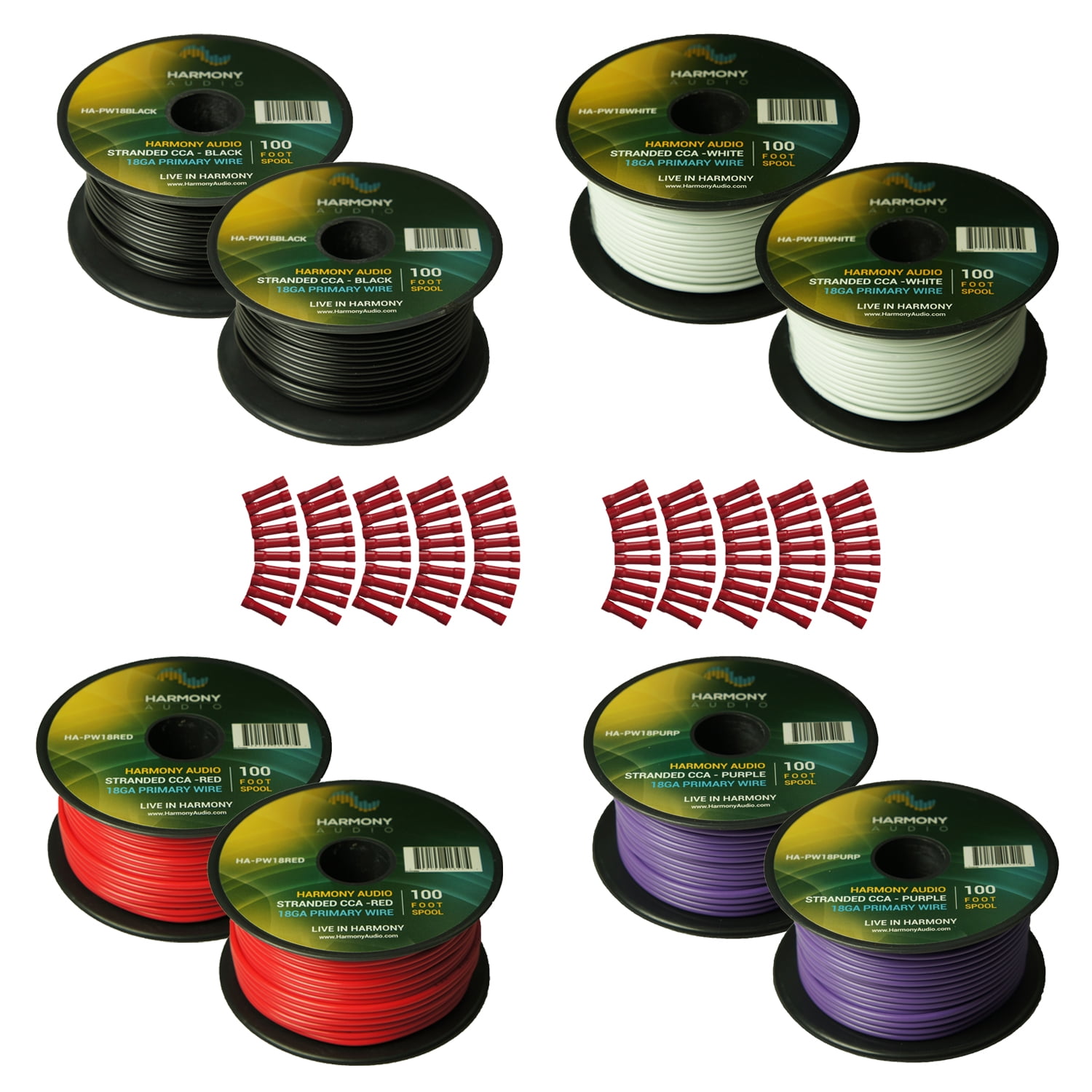 Harmony Car Primary 18 Gauge Power or Ground Wire 800 Feet 8 Rolls ...