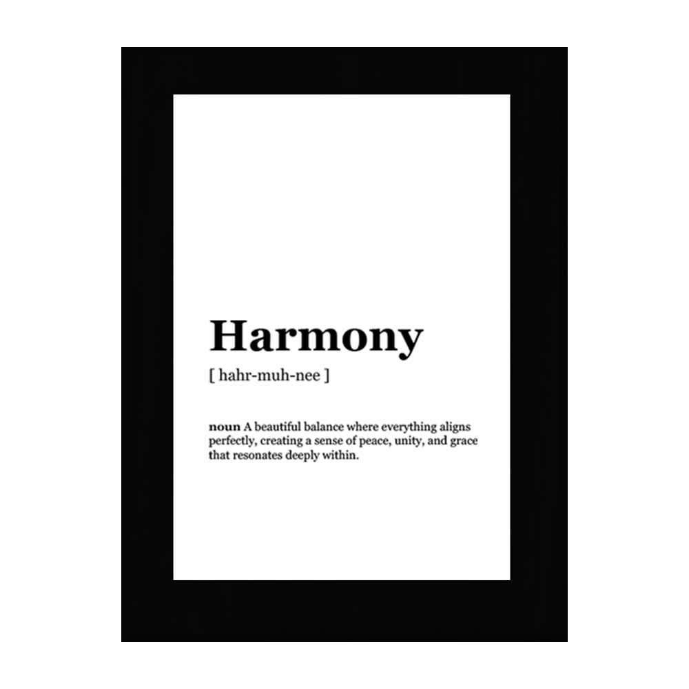 Harmony Dictionary Definition, Black Frame 8x10 Decorative Wall Plaque ...