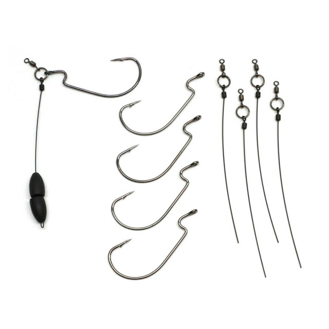 Harmony Fishing Company Punch Shot Rig Kit 5 Pack, 4/0 EWG Hooks [Interchangeable Hook Punch ...