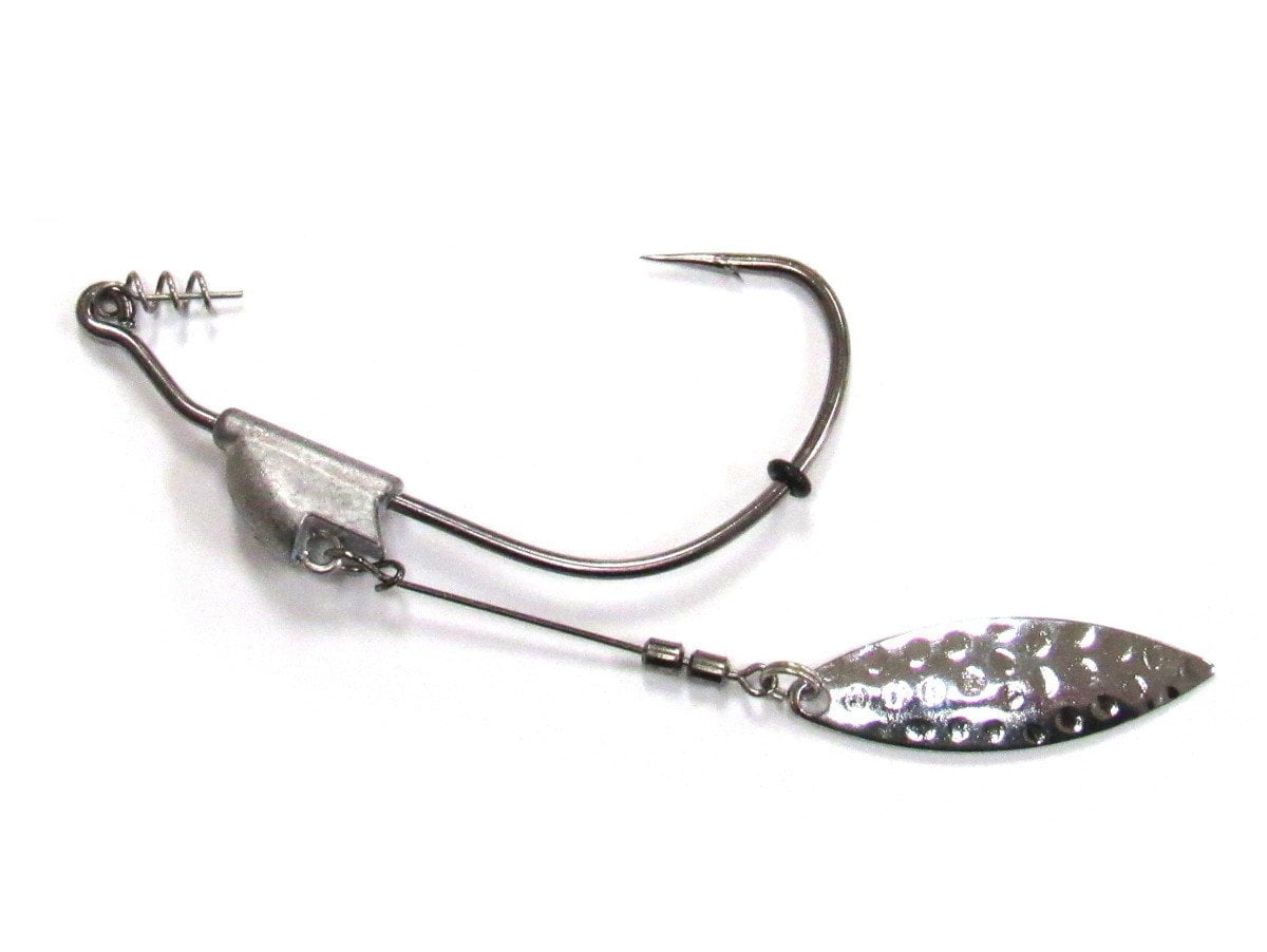 Harmony Fishing - Razor Series UnderSpin Swimbait Hooks 4 Pack w/ 5 Bait Pegs 3/16oz, 5/0 Hook ...