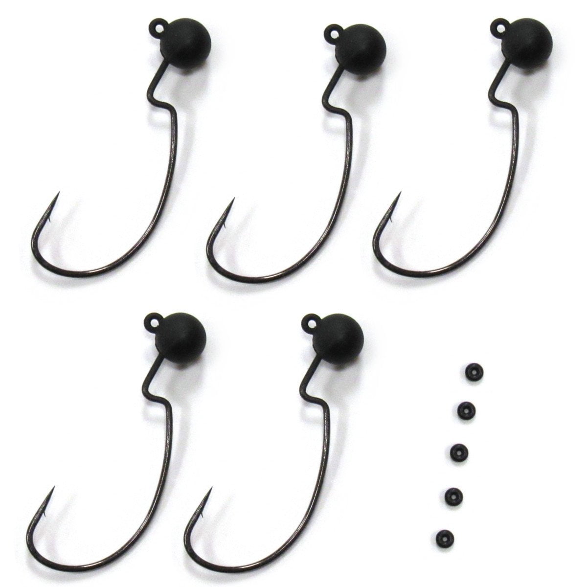 Harmony Fishing Tungsten Offset Weedless Ned Rig Jigheads 5 Pack, Size ...