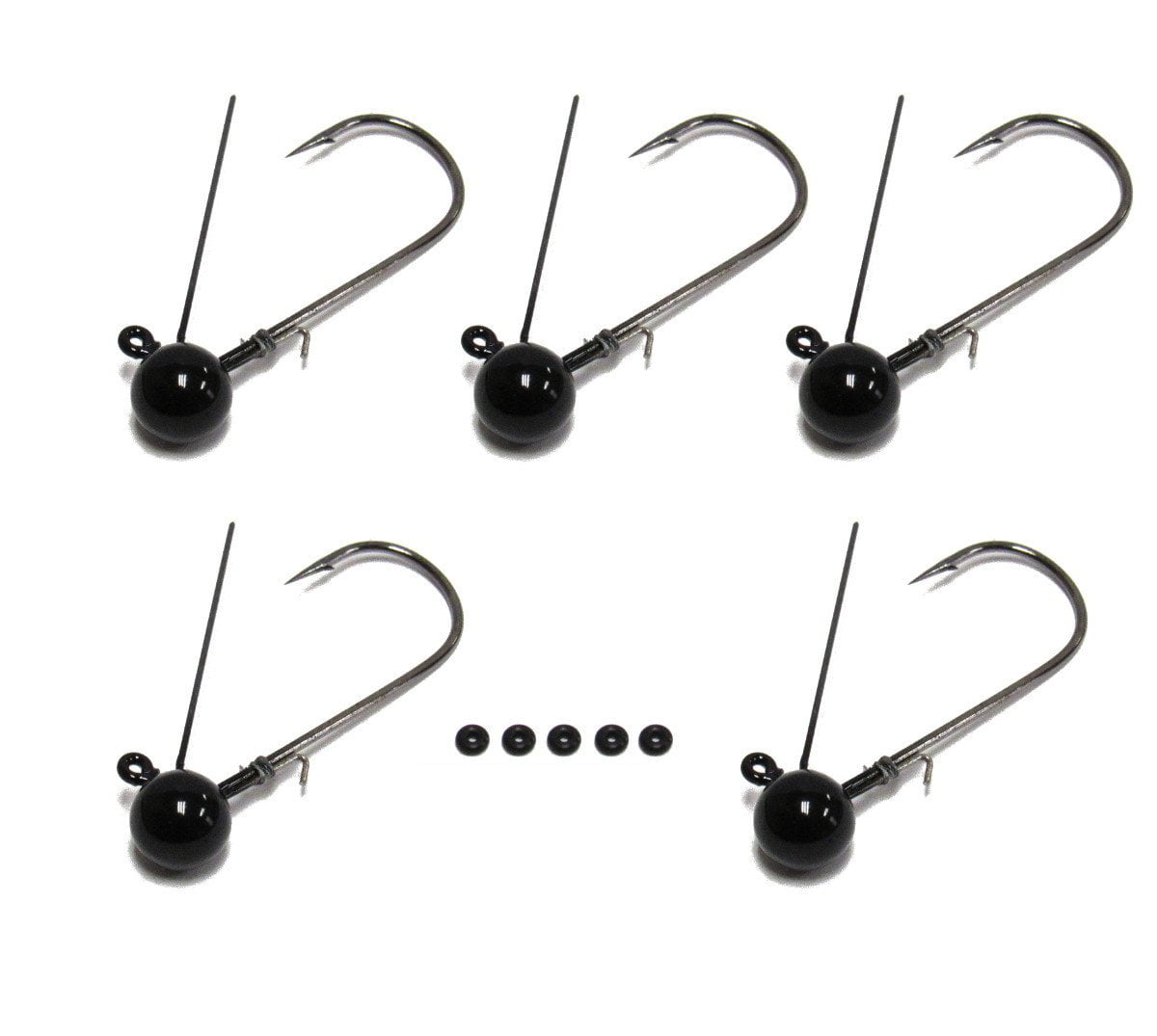 Harmony Fishing - Tungsten Weedless Ball Jigheads [Pack of 5 w/ 10 Bait ...