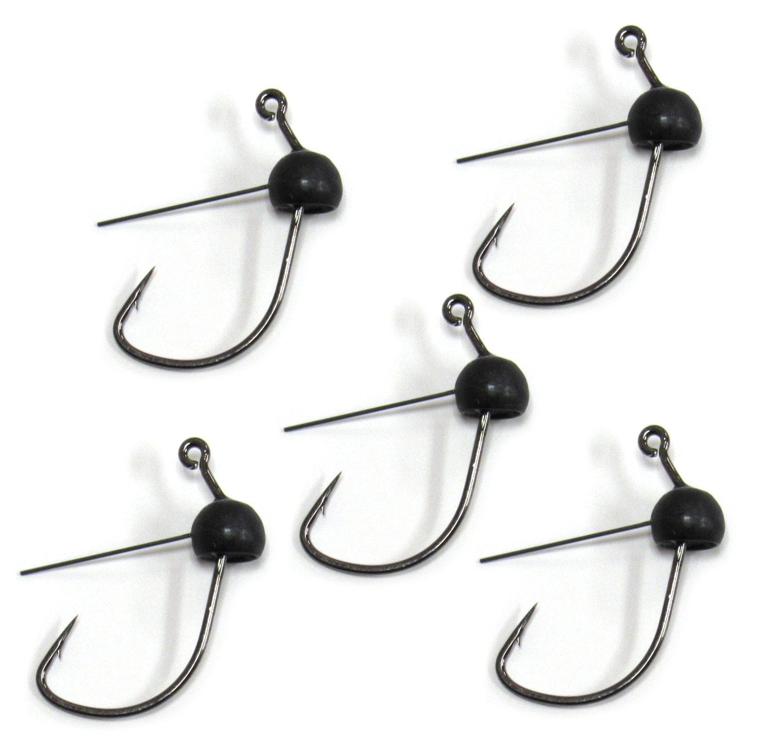 Harmony Fishing - Tungsten Weedless Wacky Jigheads 5 Pack, Black ...