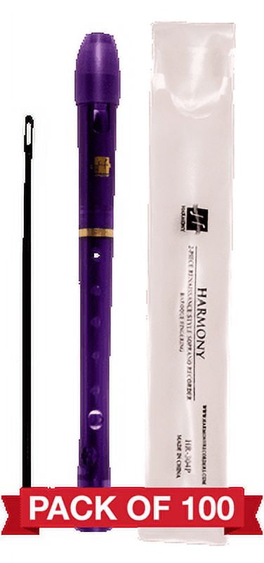 Harmony R Series HR304P Soprano Recorder 100pk, Translucent Purple ...
