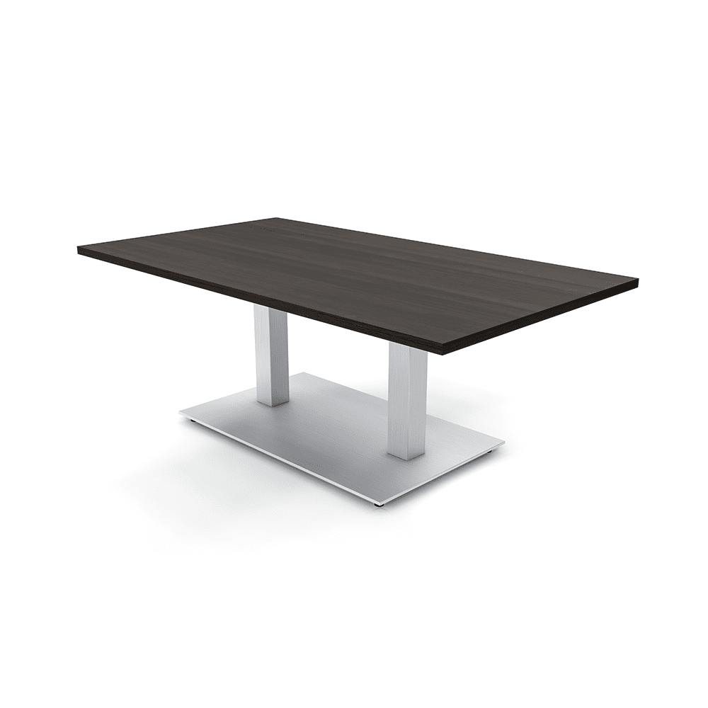 Harmony Series 3x6 Rectangular Coffee Table With Square Metal Base ...