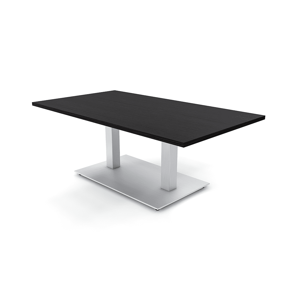 Harmony Series 3x6 Rectangular Coffee Table With Square Metal Base ...