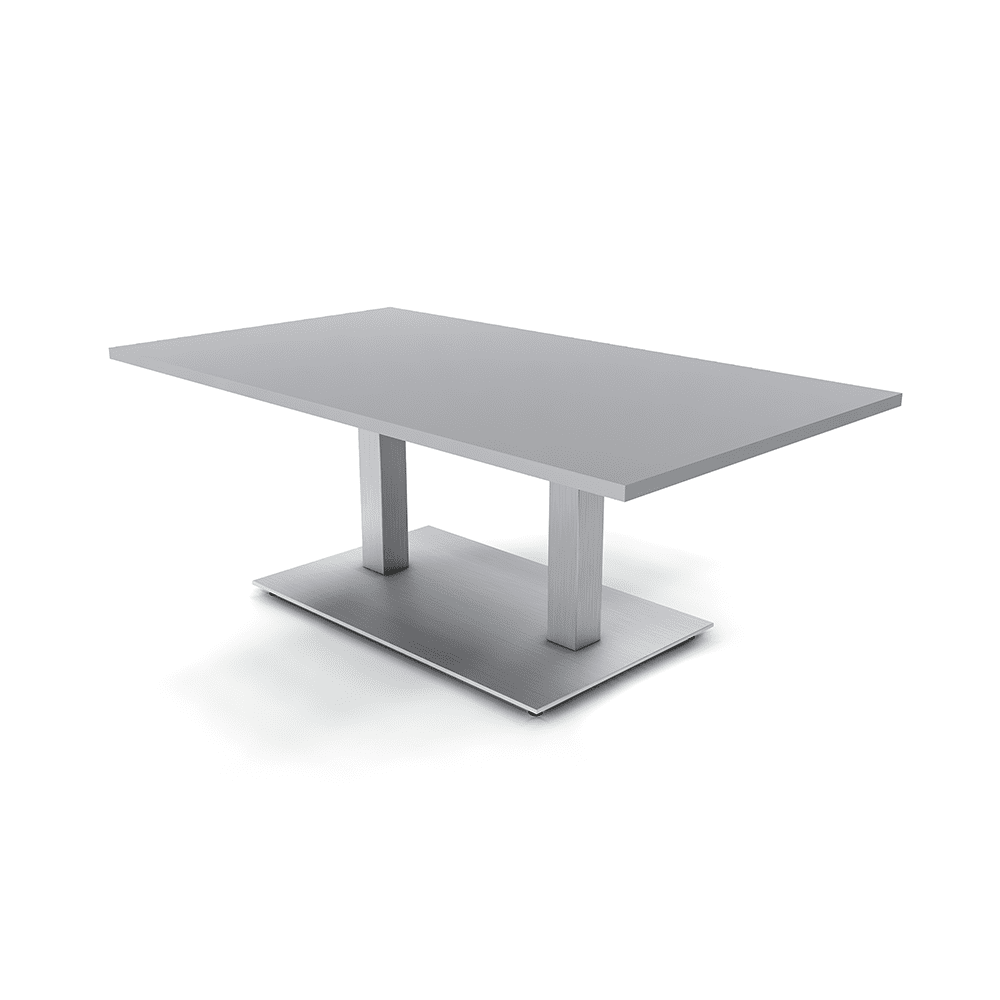 Harmony Series 3x6 Rectangular Coffee Table With Square Metal Base ...