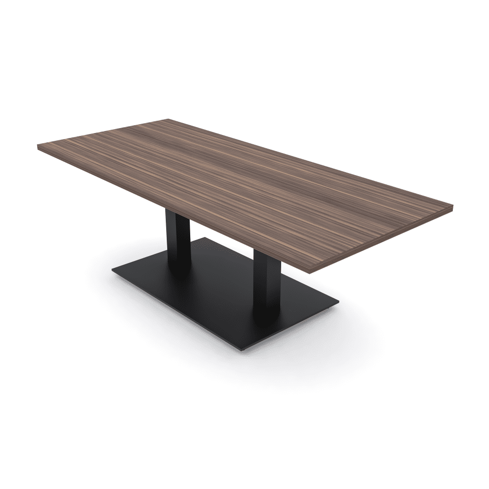 Harmony Series 3x6 Rectangular Coffee Table With Square Metal Base ...
