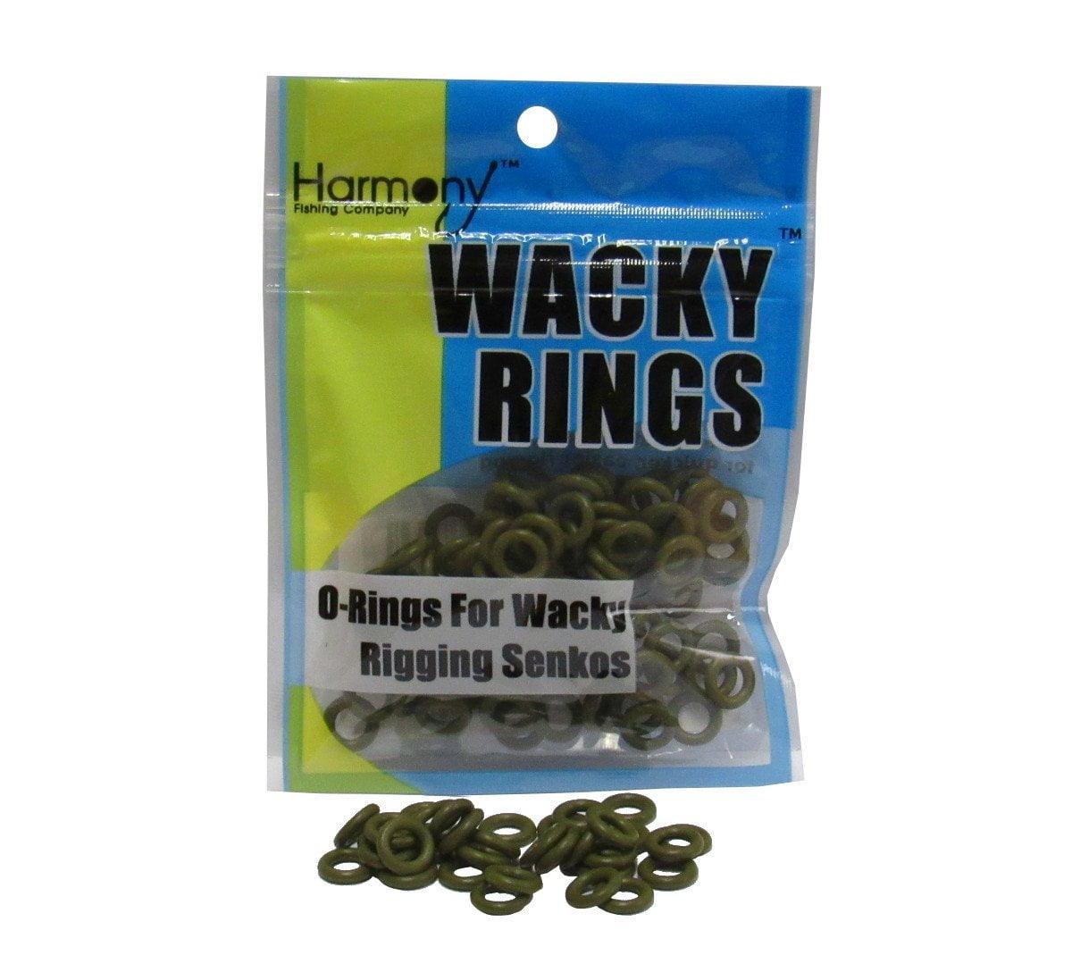 Harmony Wacky Rings for 3" Senkos, Green Pumpkin, 100 Count, Fishing ...