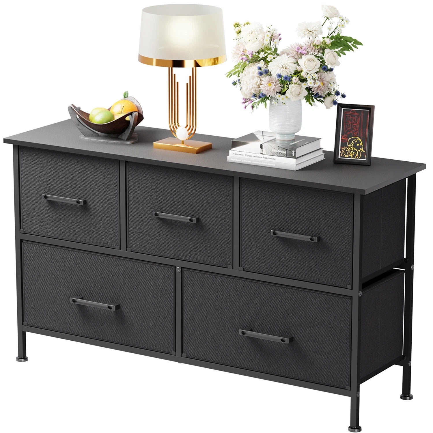 HarmonyStrings 5/8/9-Drawer Fabric Dresser Storage Tower with Wood Top ...
