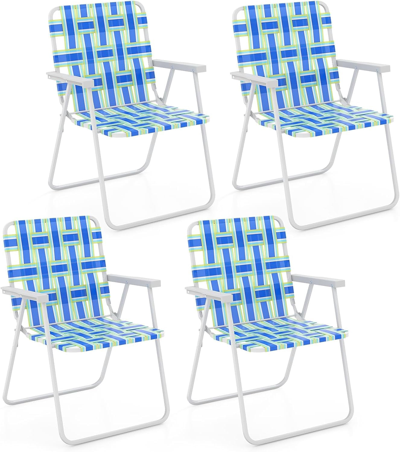 HarmonyStrings Folding Lawn Chairs , Portable Webbed Chairs with ...