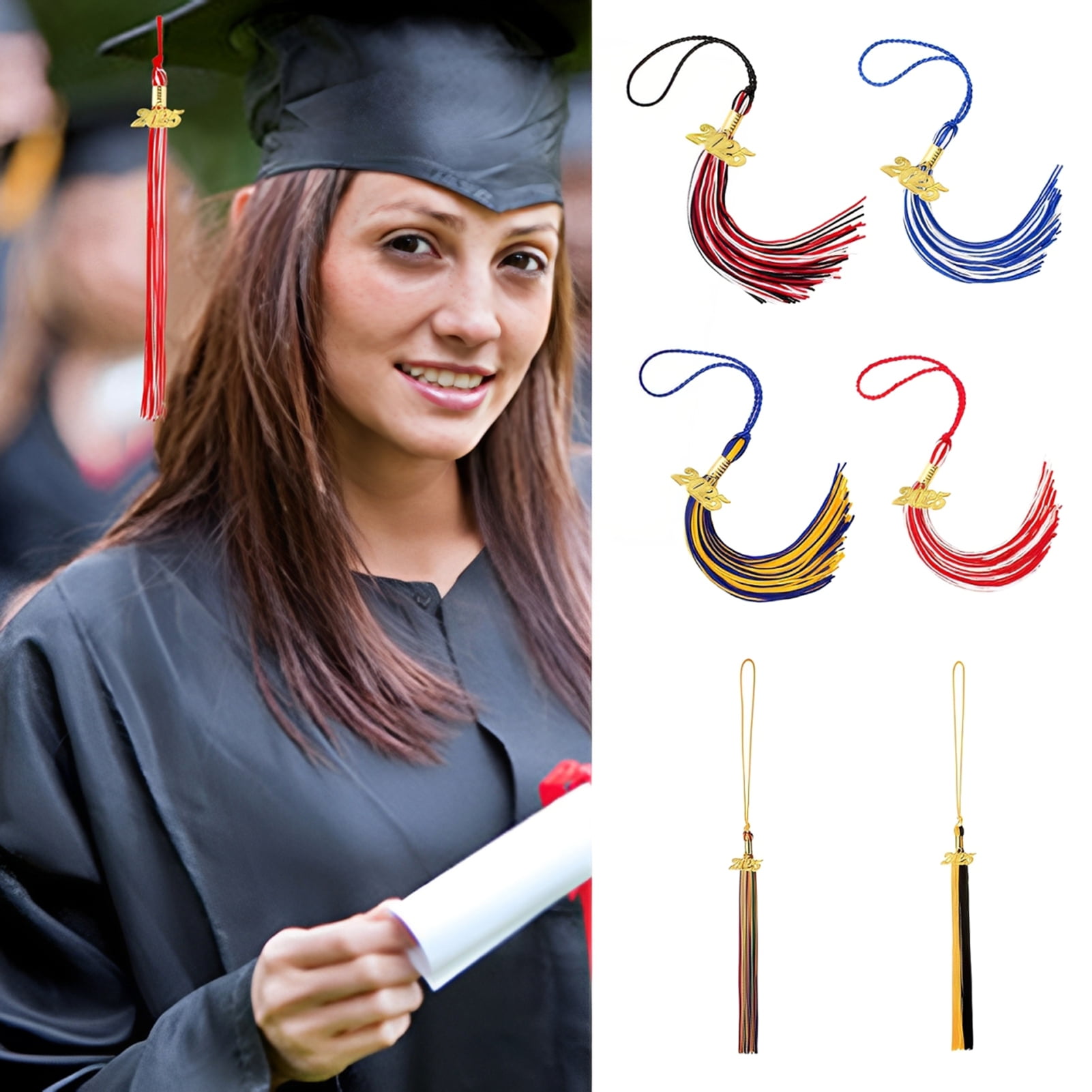 Harmtty Graduation Hat Tassel with 2025 Year Charm Multi Colors ...