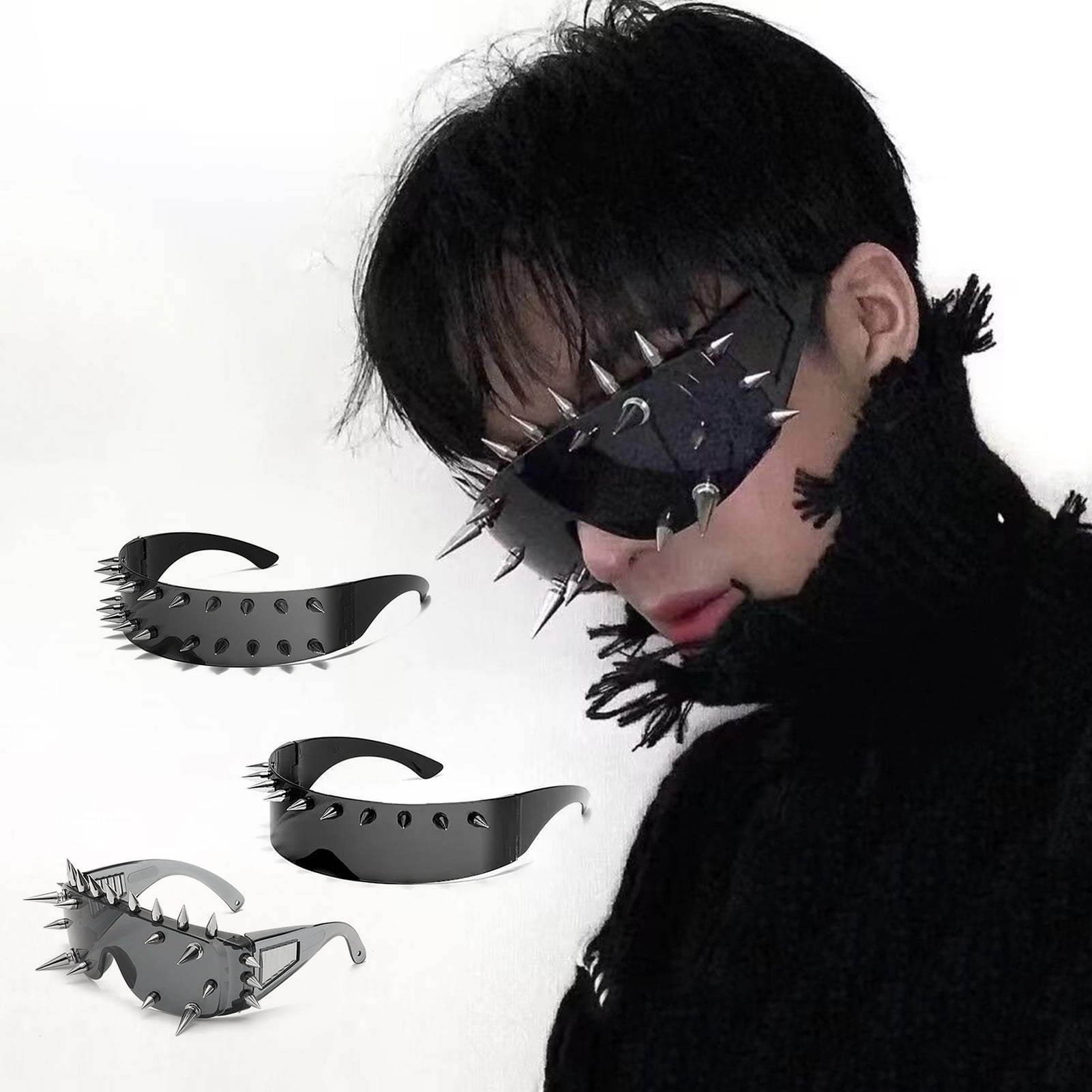 Harmtty Unisex Eyewear Metal Rivet Party Sunglasses Lightweight Design ...