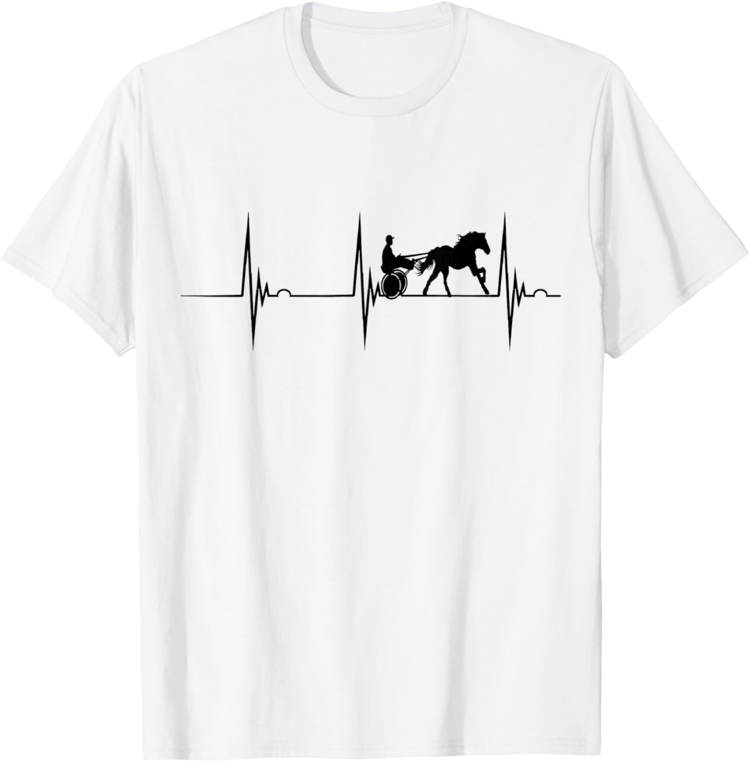 Harness Racing Heartbeat EKG Pulse Horse Racing Trotting T-Shirtmen and ...