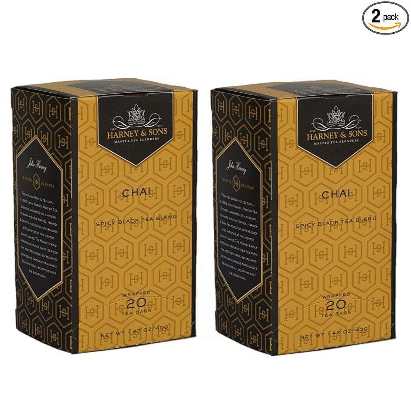 Harney & Son's Chai Tea Box of 20 Teabags Two Pack (40 Teabags ...