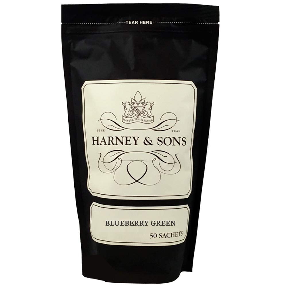 Harney & Sons Blueberry Green Tea Sachets in 50ct Bulk Bag, brown ...