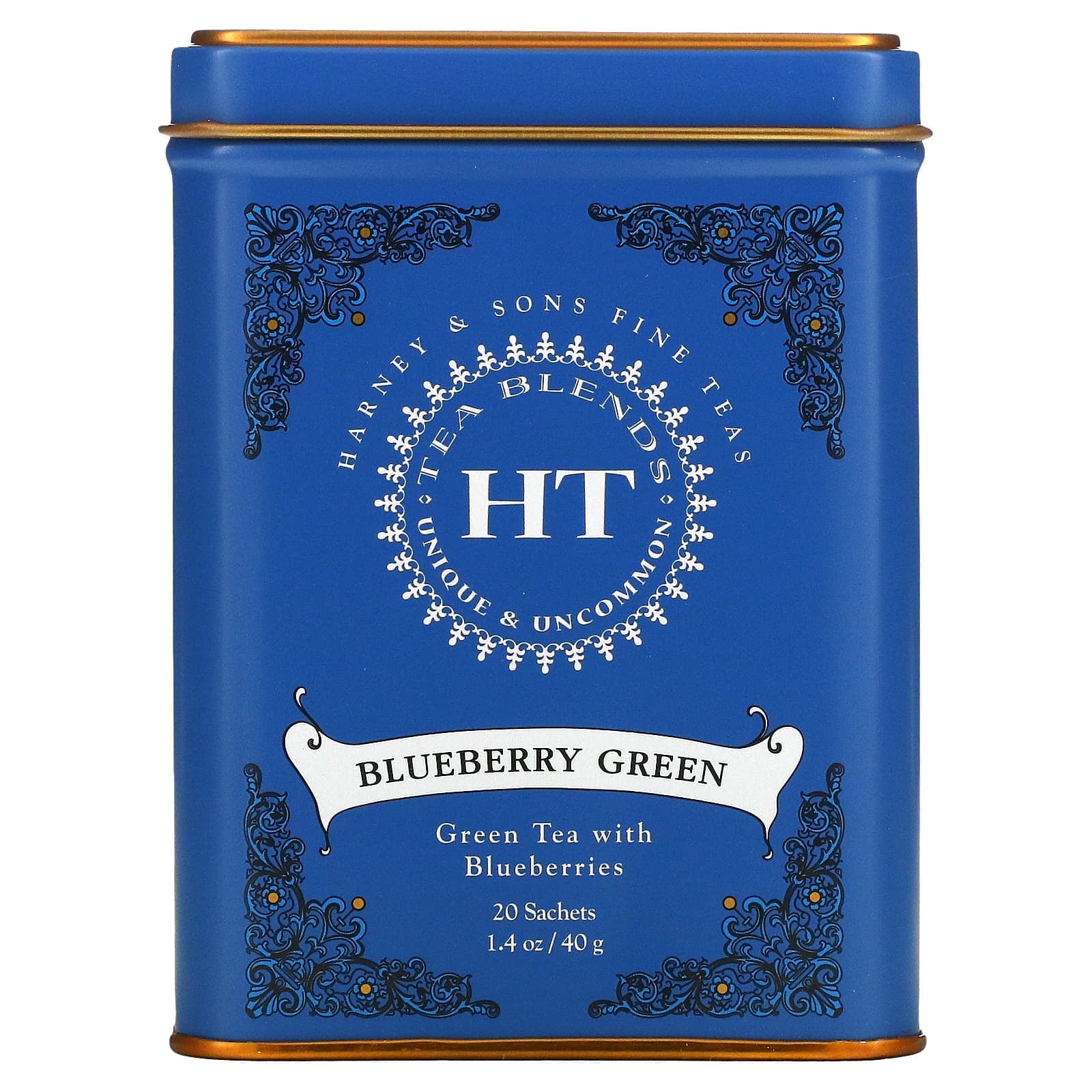 Harney & Sons, HT Tea Blend, Blueberry Green Tea, 20 Sachets, 1.4 oz ...