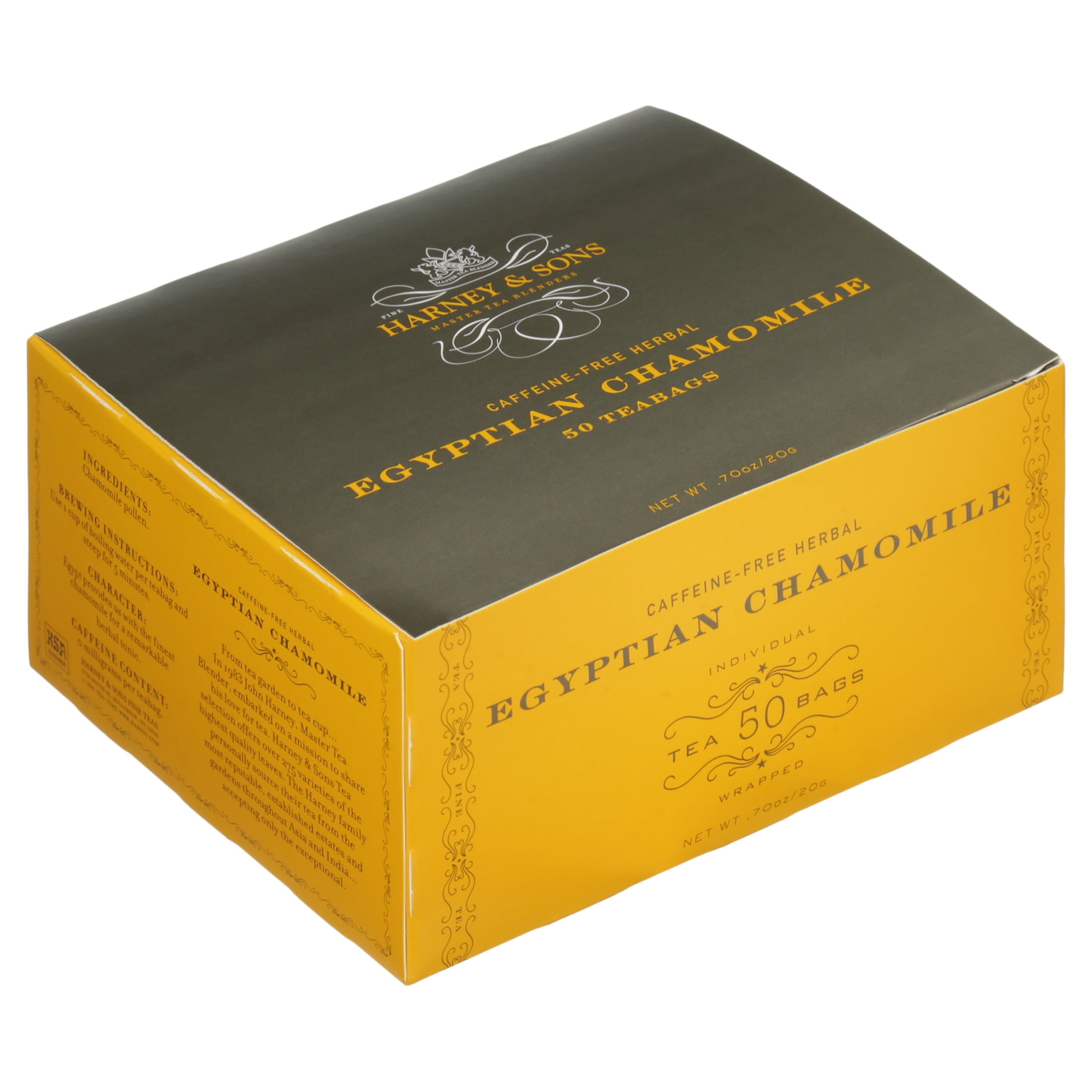 Harney & Sons Egyptian Chamomile Herbal Tea Bags Decaffeinated 50 Count ...