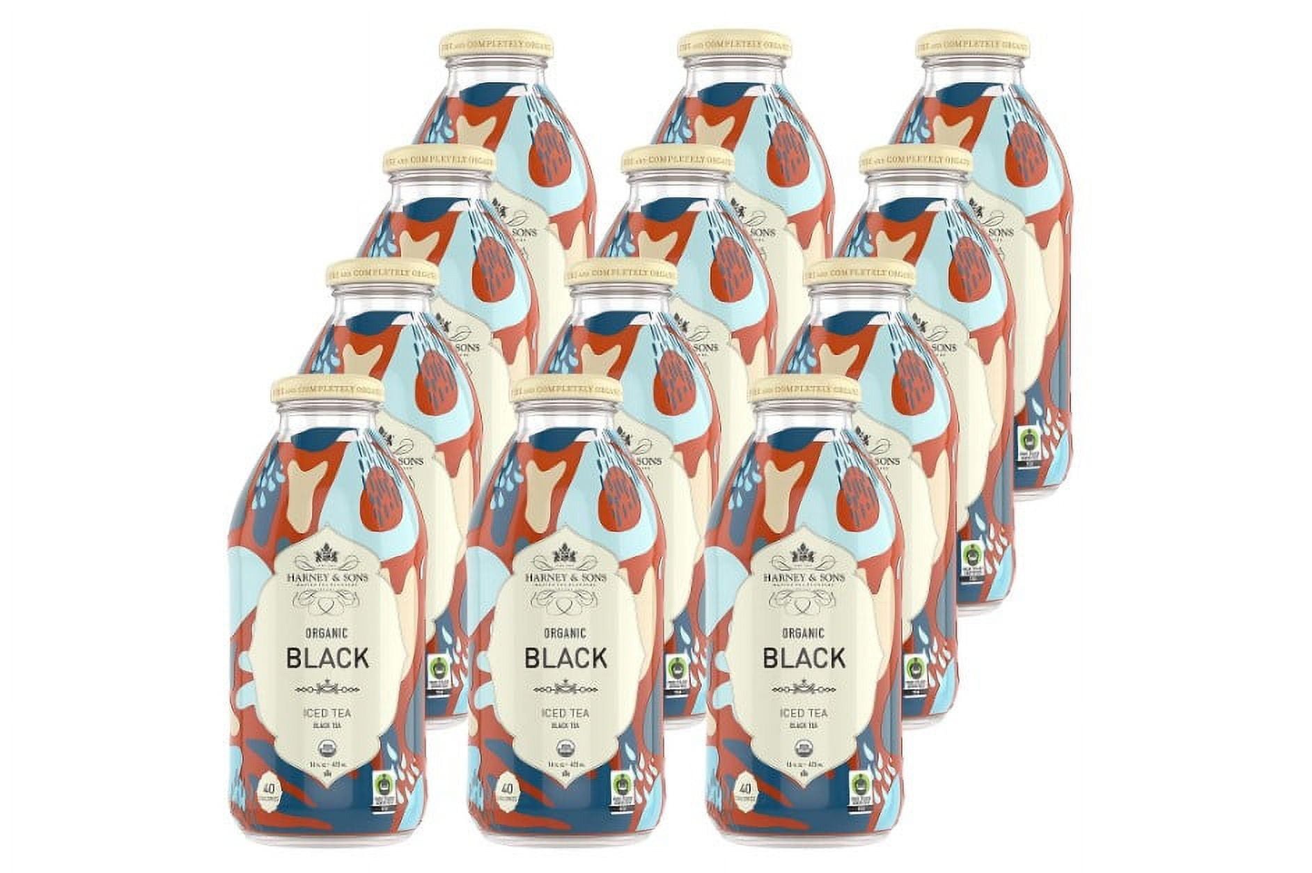 Harney & Sons Organic Black Iced Tea, Glass Bottles, 16 Ounces - Pack ...