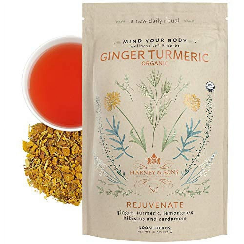 Harney & Sons Organic Ginger Turmeric | 8oz Bag of Loose Ginger and ...