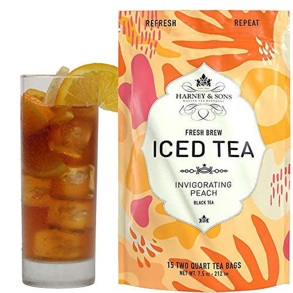 Harney & Sons Peach Fresh Brew Iced Tea | 15ct, Brews up to 30 quarts ...