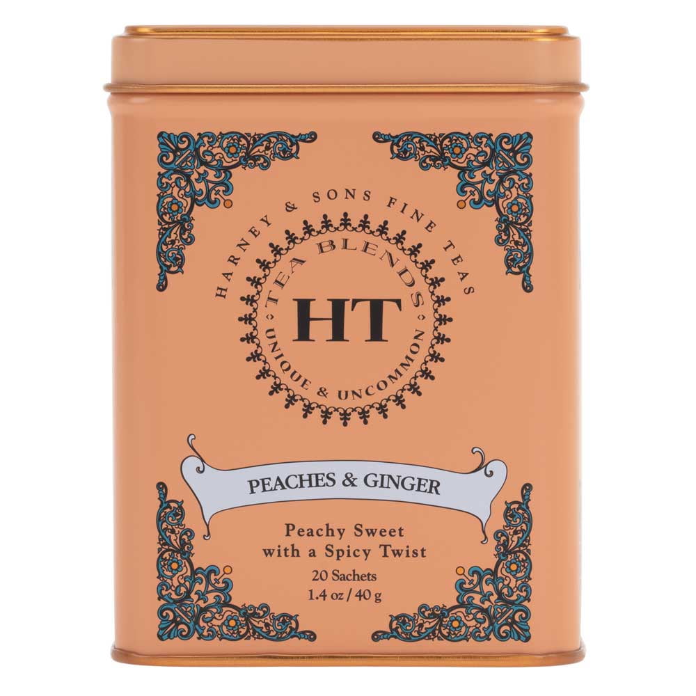 Harney & Sons Peaches & Ginger, Black Tea with Peach and Ginger, 1.4 oz ...