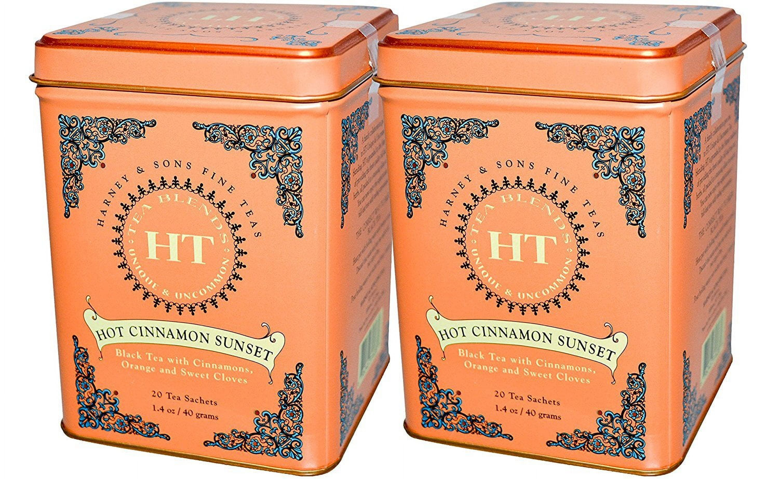 Harney & Sons Teas Hot Cinnamon Sunset Tea Leaf Sachets (2x20Bag ...