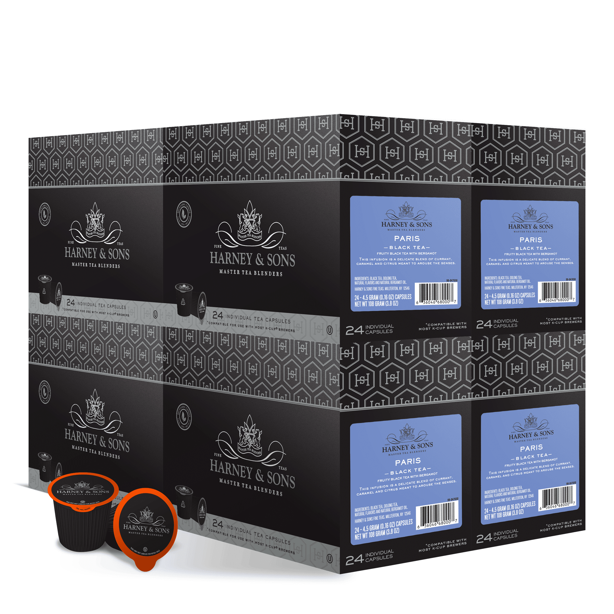 Harney and Sons Paris Black Single Serve Tea Pods, 96 Pack - Walmart.com