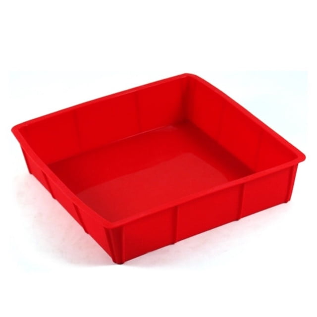 Harold Import Company Silicone 9 x 9 In. Square Cake Pan, Red - Walmart.com