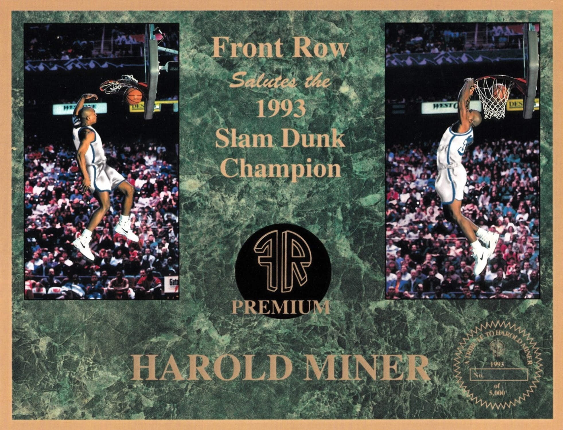 Harold Miner 1993 Slam Dunk Champion 1993 Front Row 8 1/2 x 11 promo ...