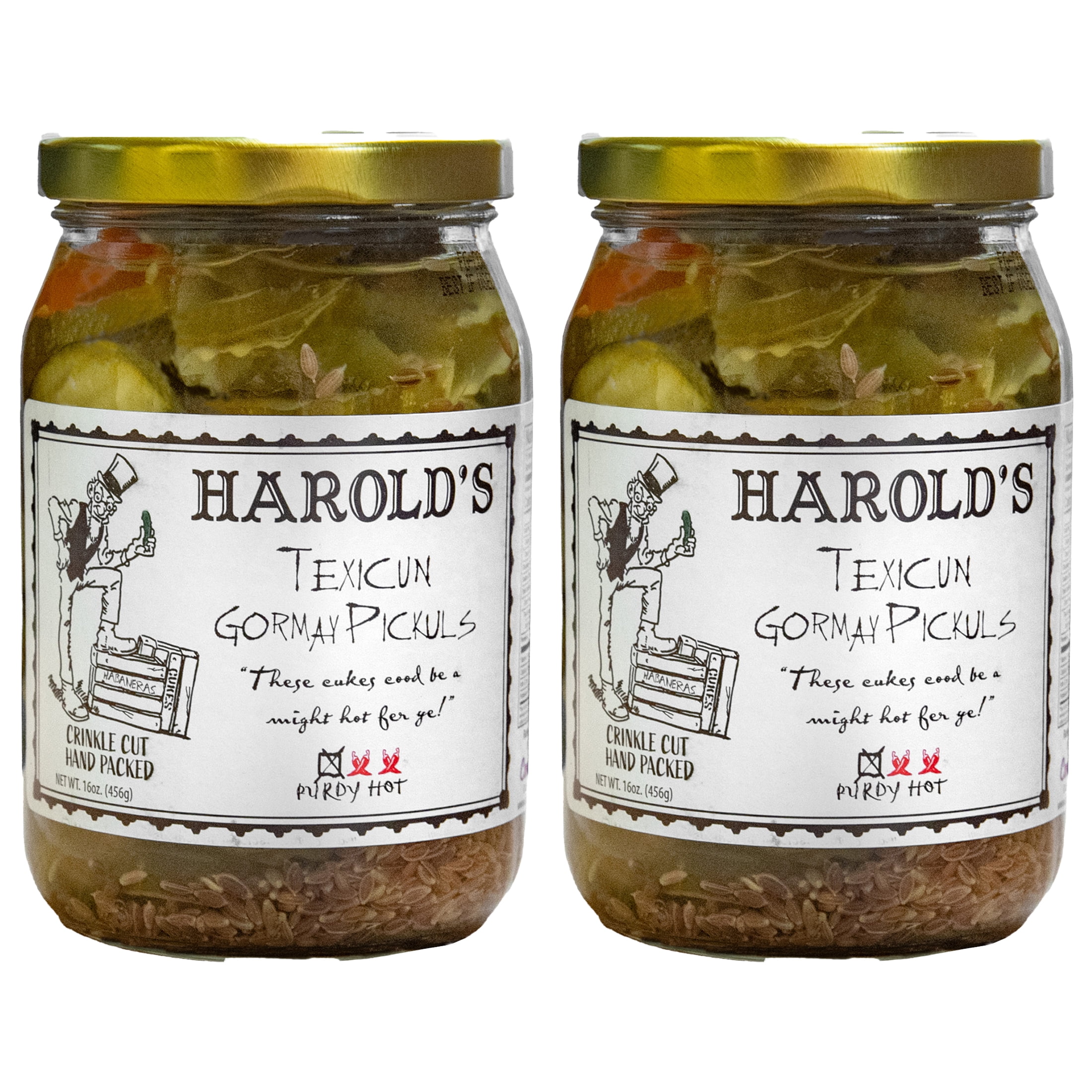 Harold's Texas-Made Purdy Hot Pickles, Spicy Dill with Fresh Garlic ...