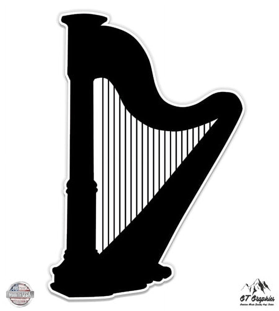 Harp - 8" Vinyl Sticker - For Car Laptop I-Pad - Waterproof Decal ...