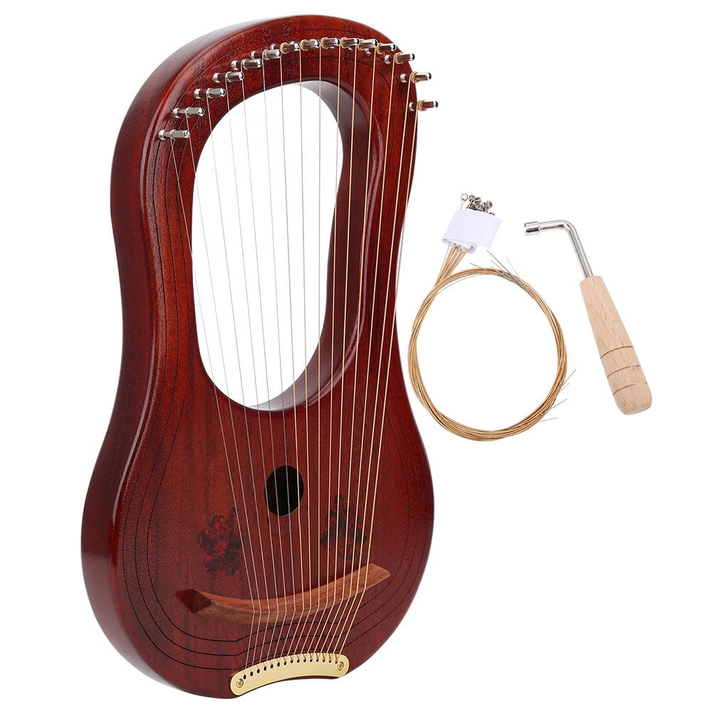 Harp Lyre Beginner 15 String African Mahogany Musical Instrument ...