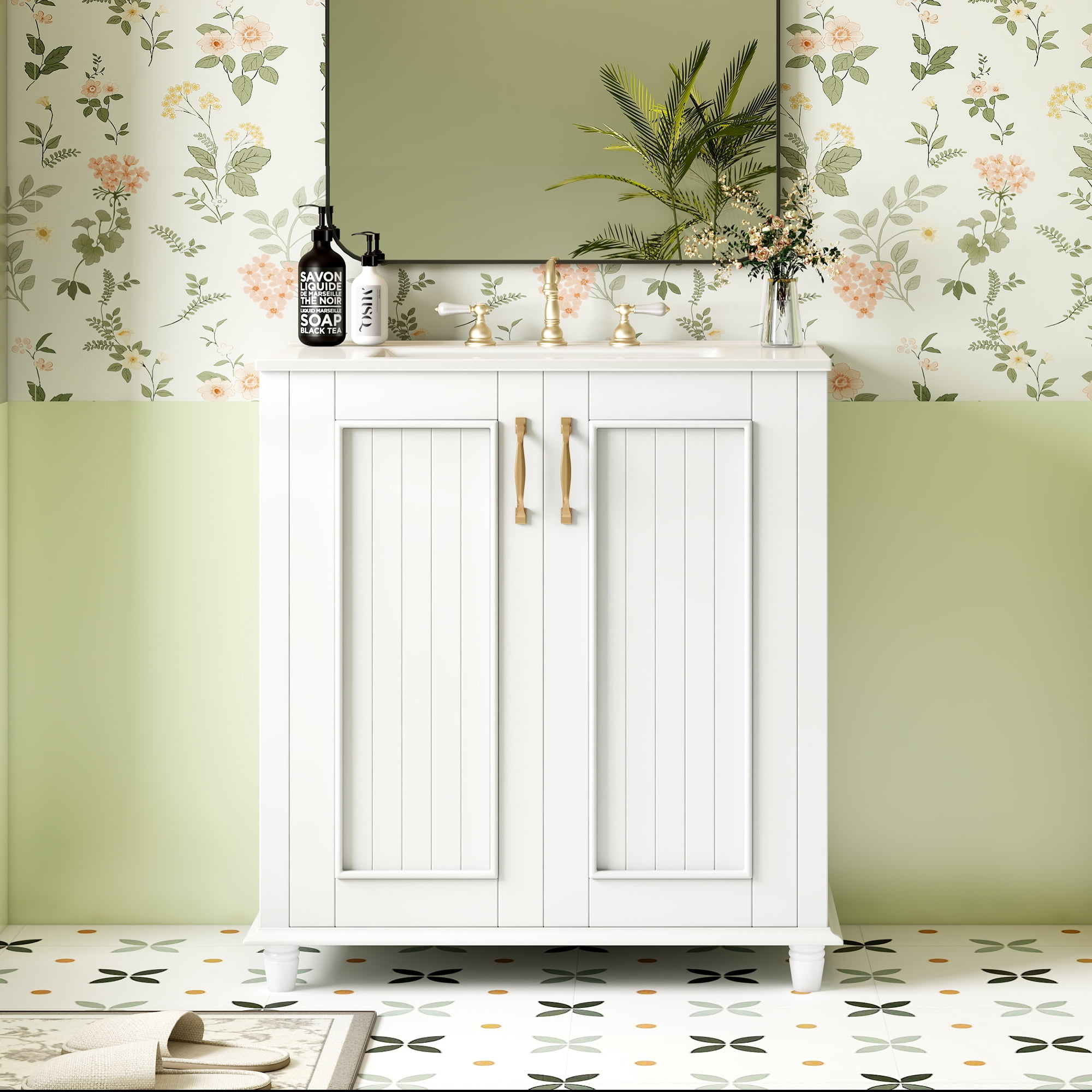 Harper & Bright Designs 30" Bathroom Vanity with Sink, Bathroom Storage ...
