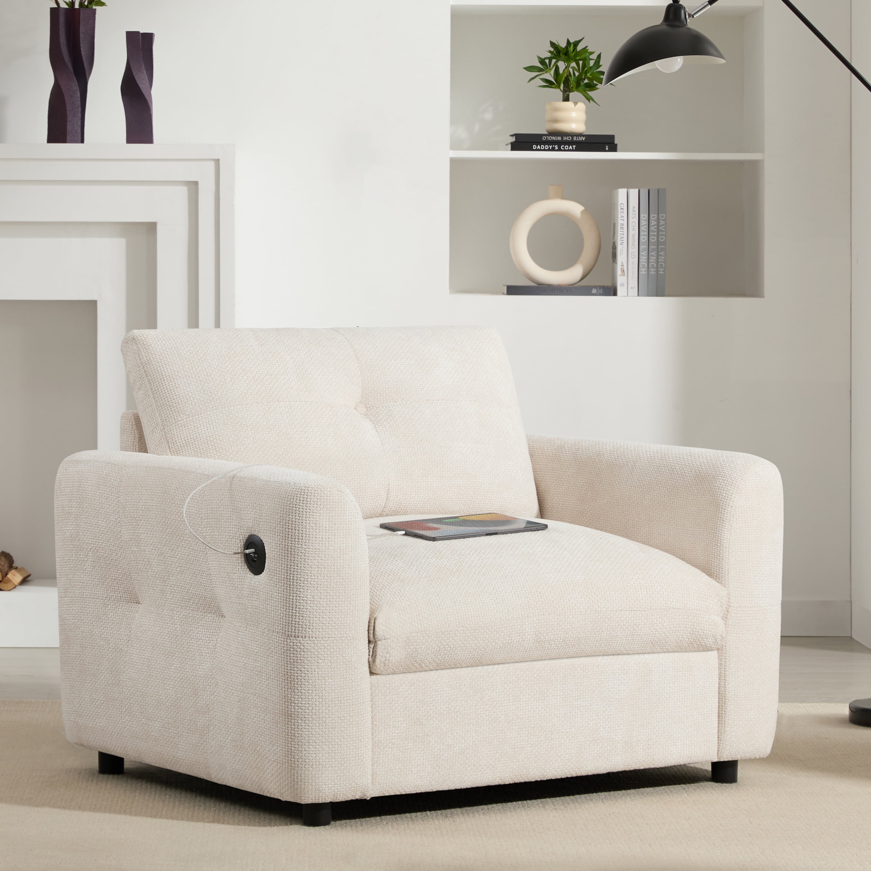 Harper & Bright Designs Armchair Accent chairs with Arms Chenille ...