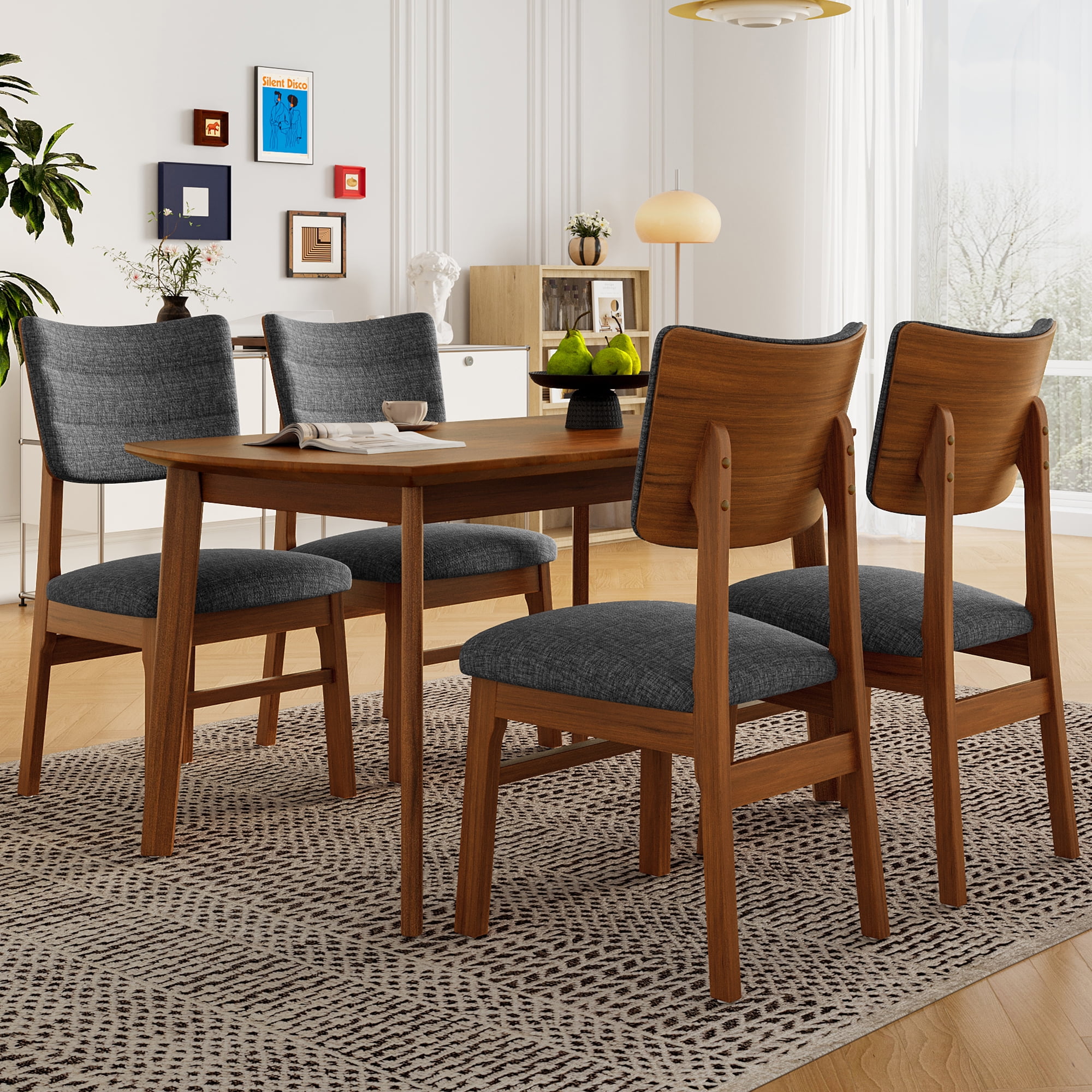 Harper & Bright Designs Compact Dining Table Set for 4, 5 Pieces Retro ...
