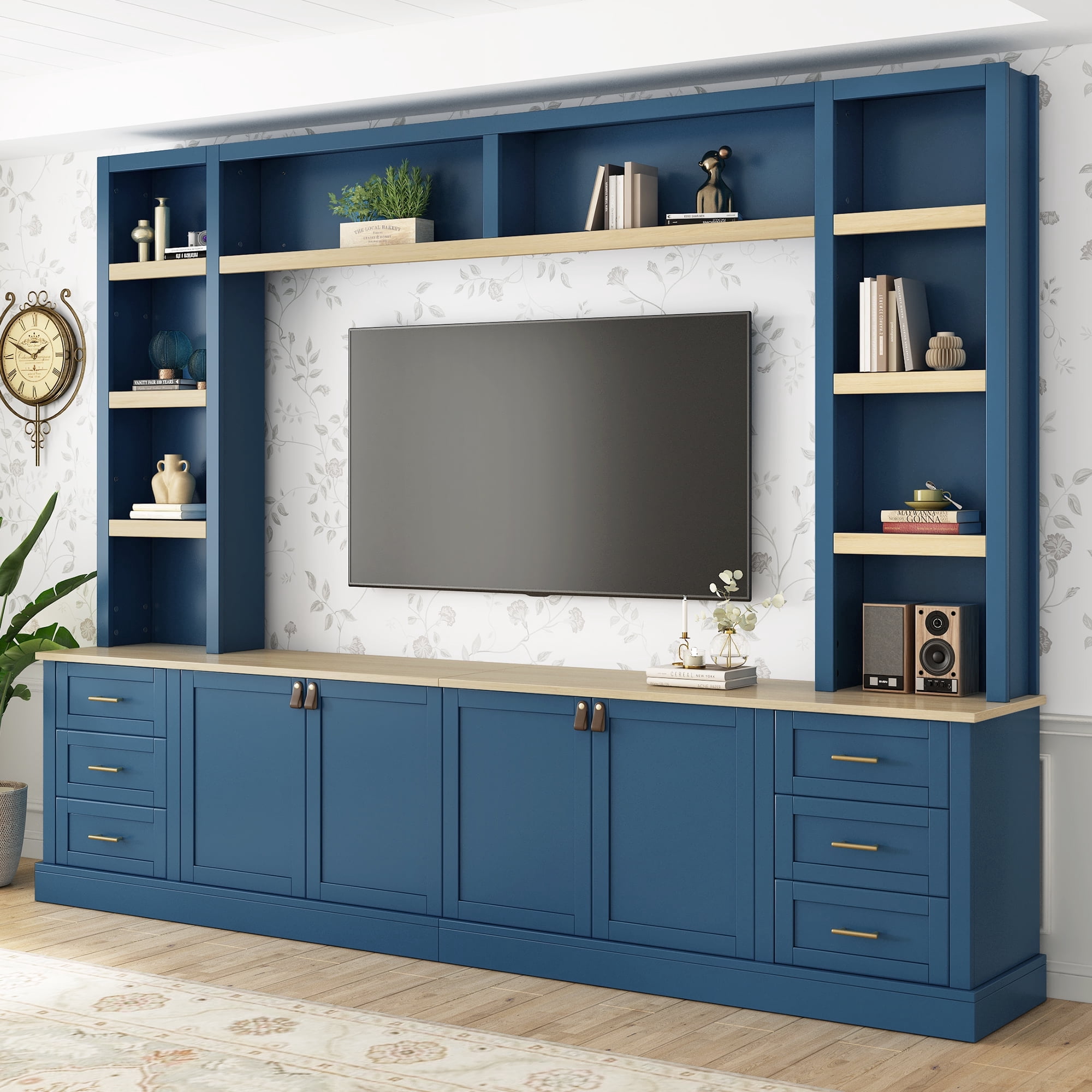 Harper & Bright Designs Farmhouse Wall Unit Entertainment Center 4 ...