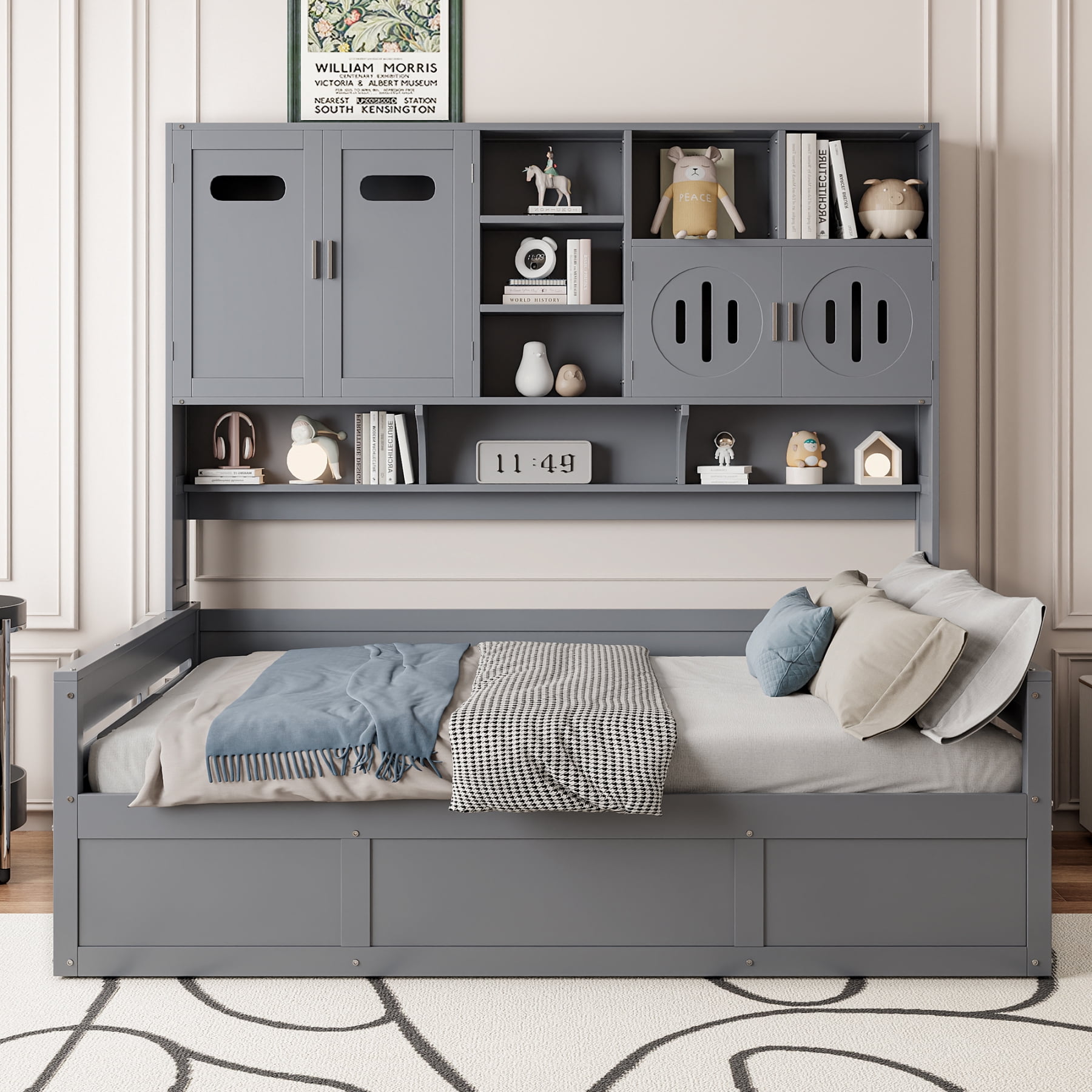 Harper & Bright Designs Full Size Daybed with and Storage Bookcase ...