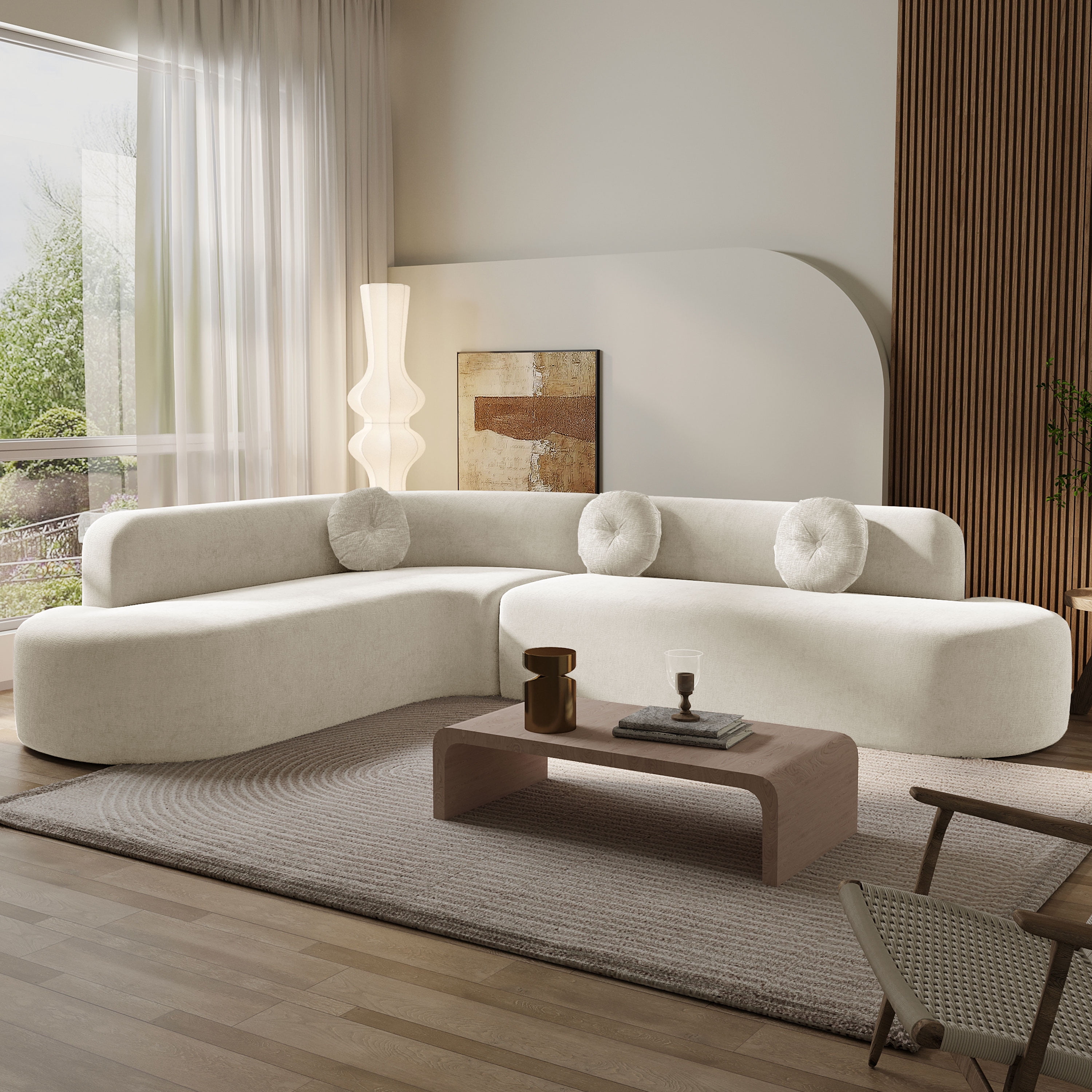Harper & Bright Designs Modular Curved Foam Sectional, Chenille ...
