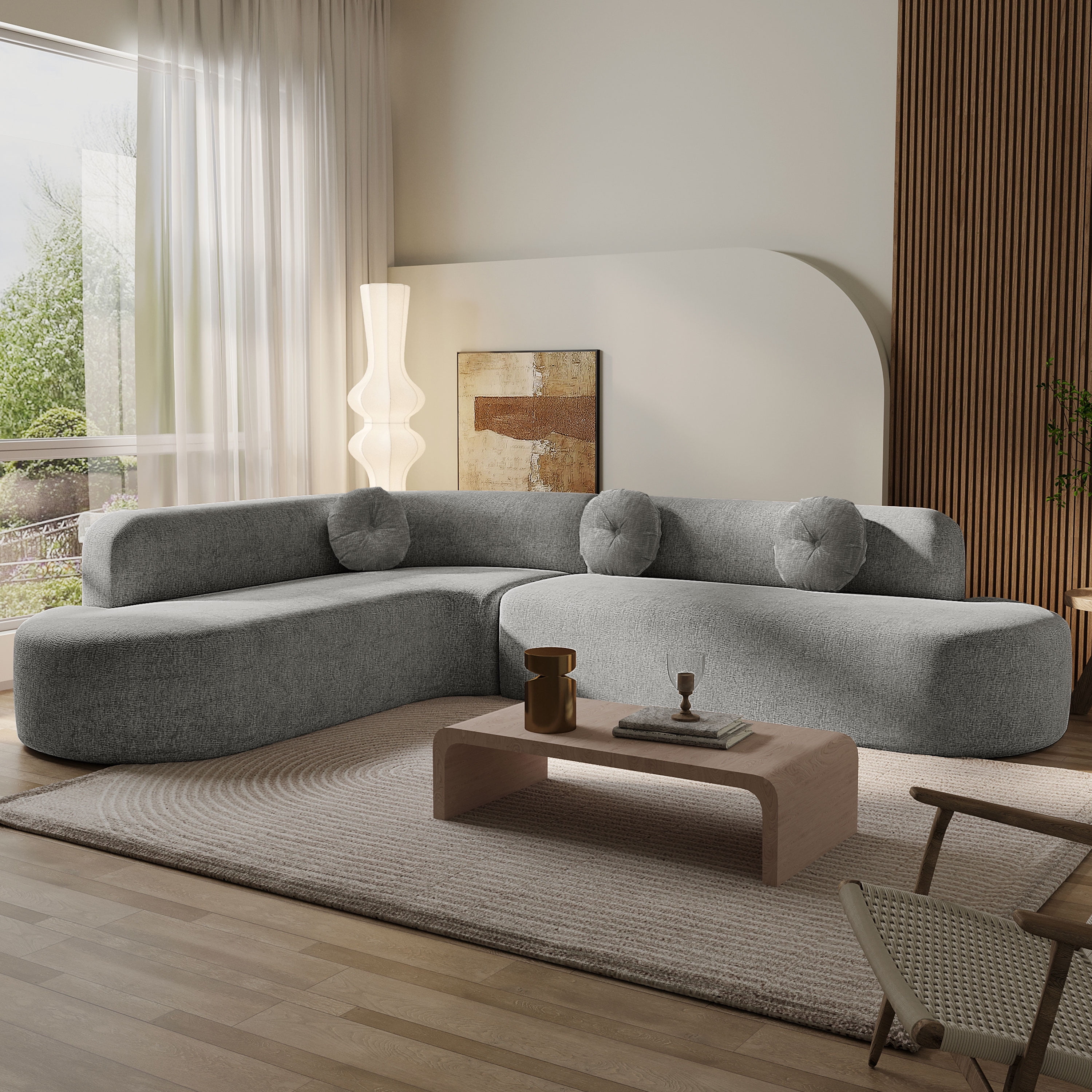 Harper & Bright Designs Modular Curved Foam Sectional, Chenille ...
