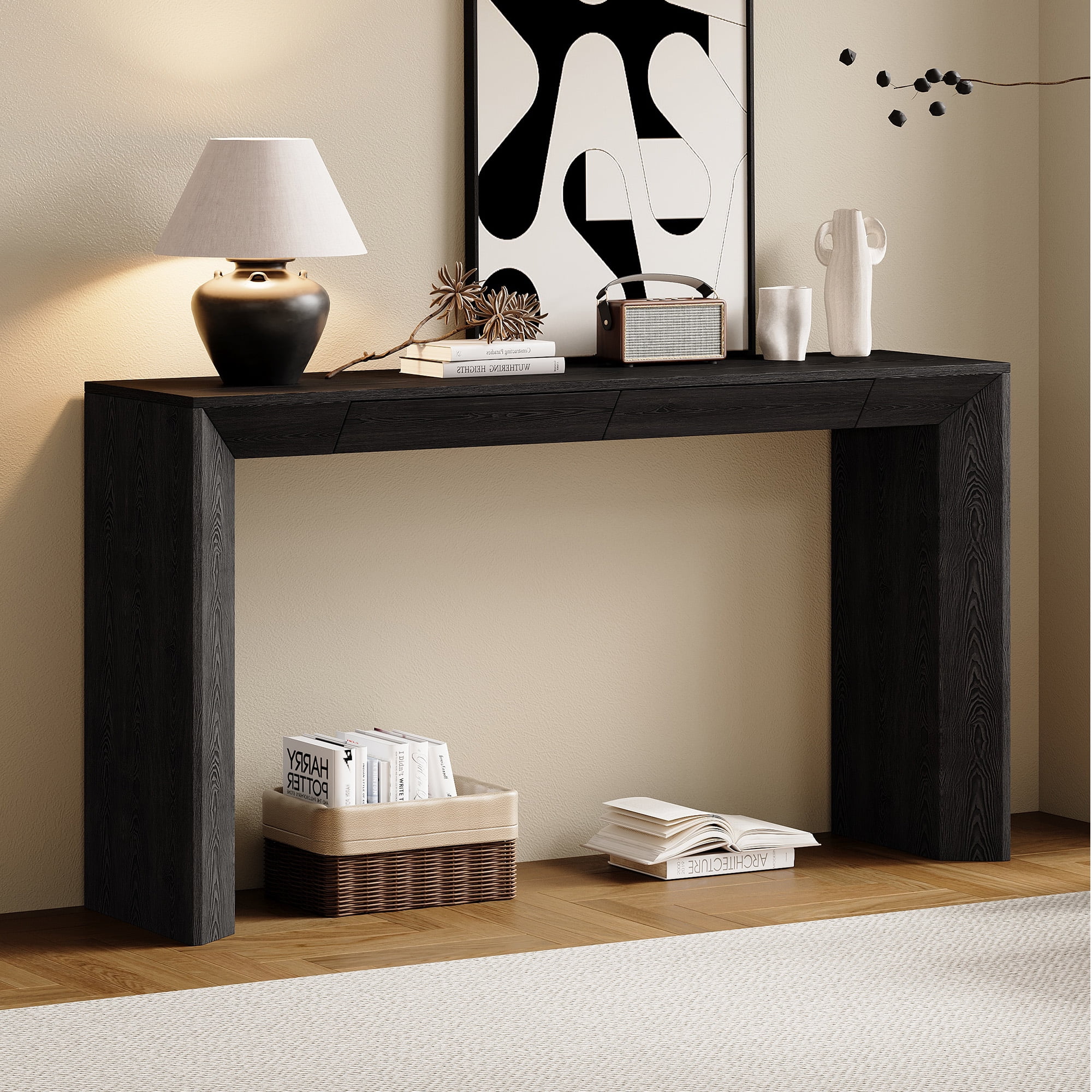 Harper & Bright Designs Wood Console Table with Drawers, Entryway Table ...